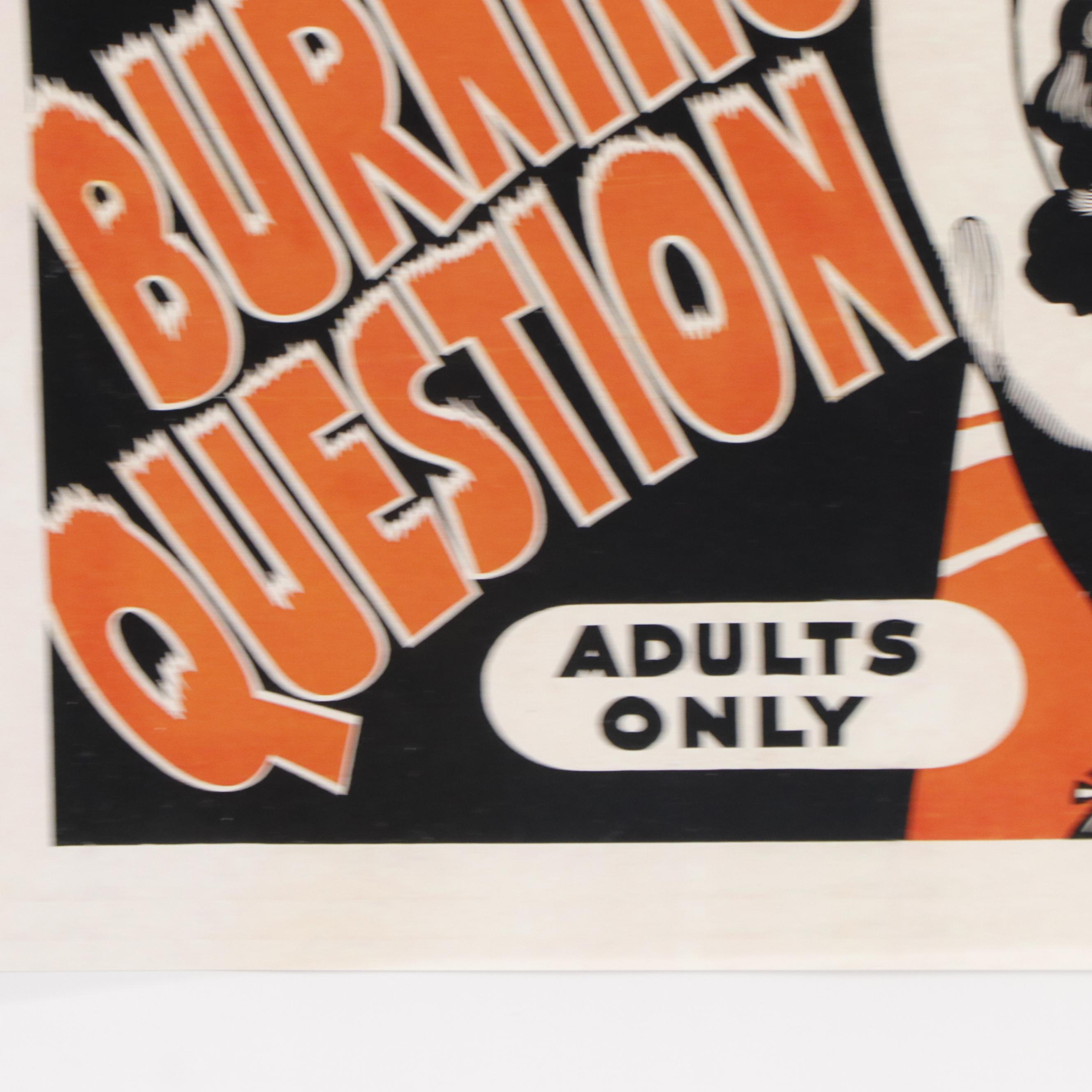 Offset Lithograph of Cannabis Propaganda Poster "The Burning Question ...