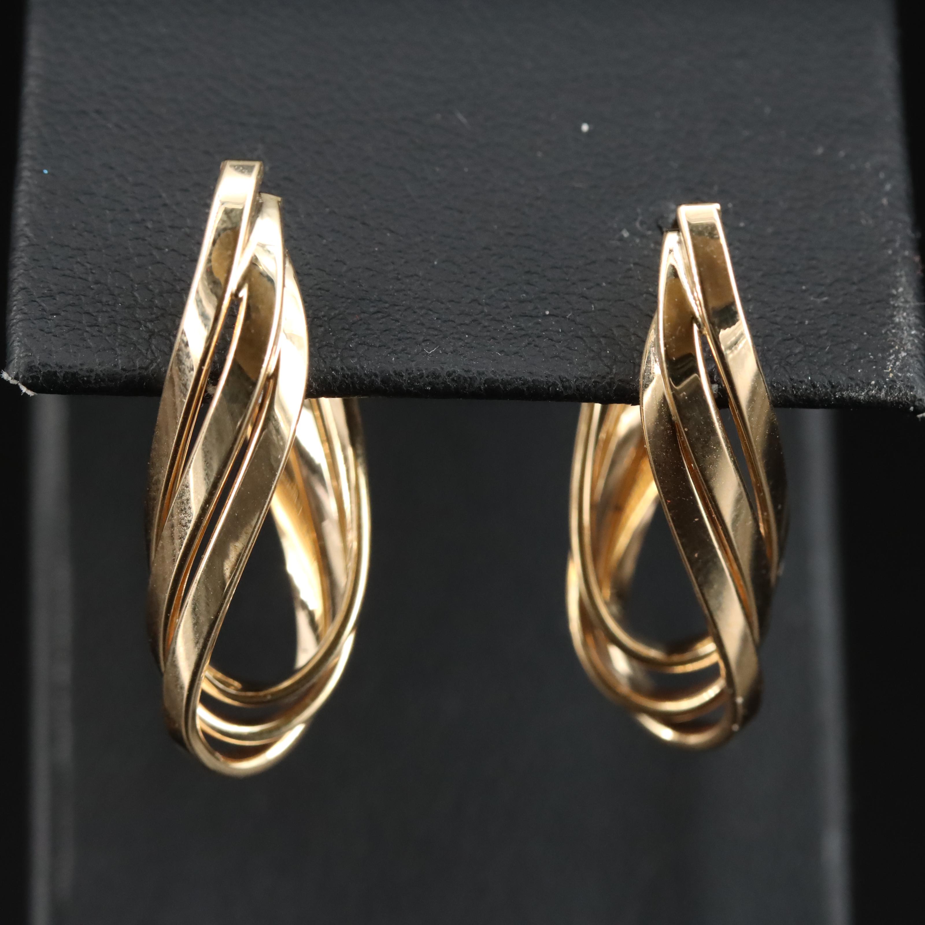 14K Elongated Twist Hoops | Everything But The House