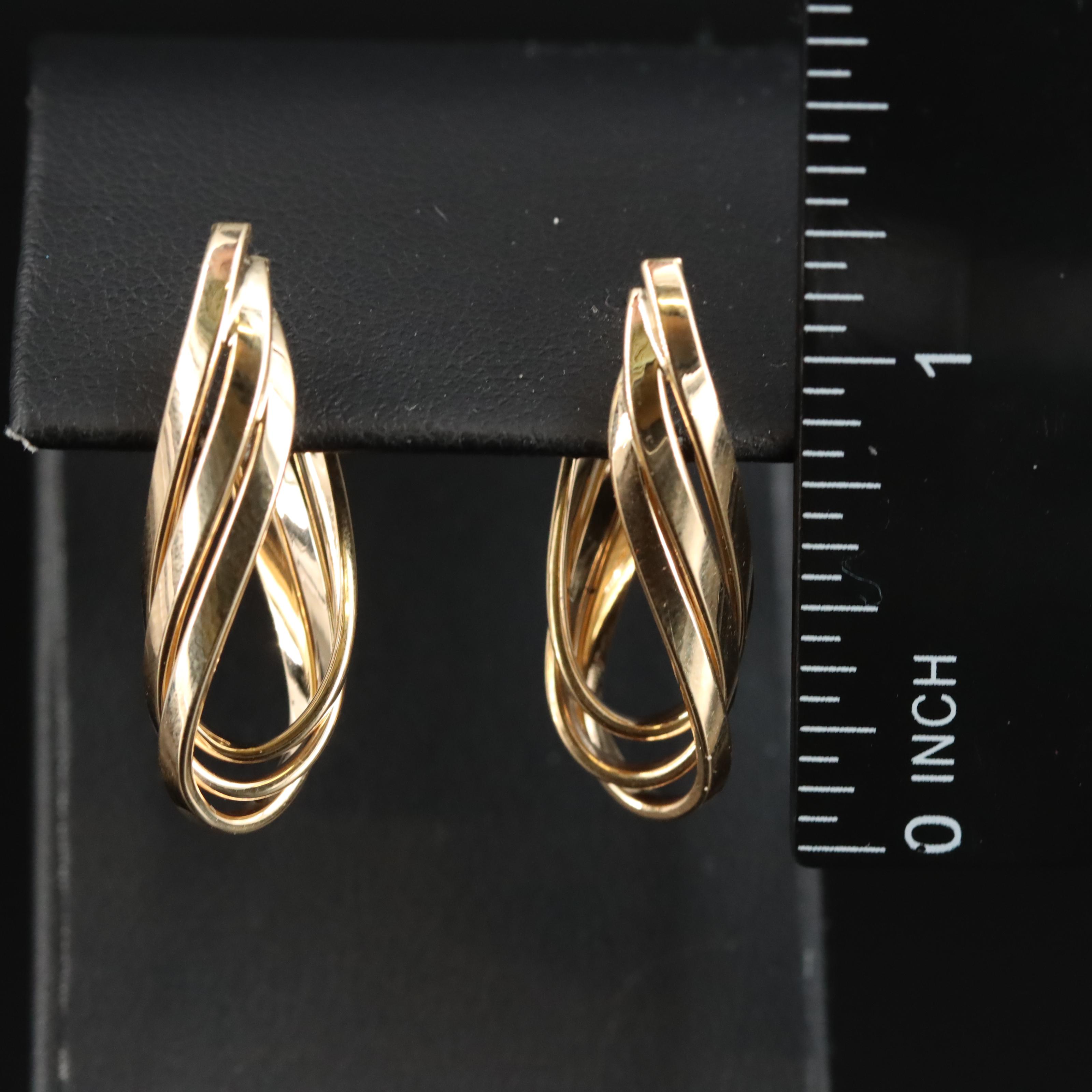 14K Elongated Twist Hoops | Everything But The House