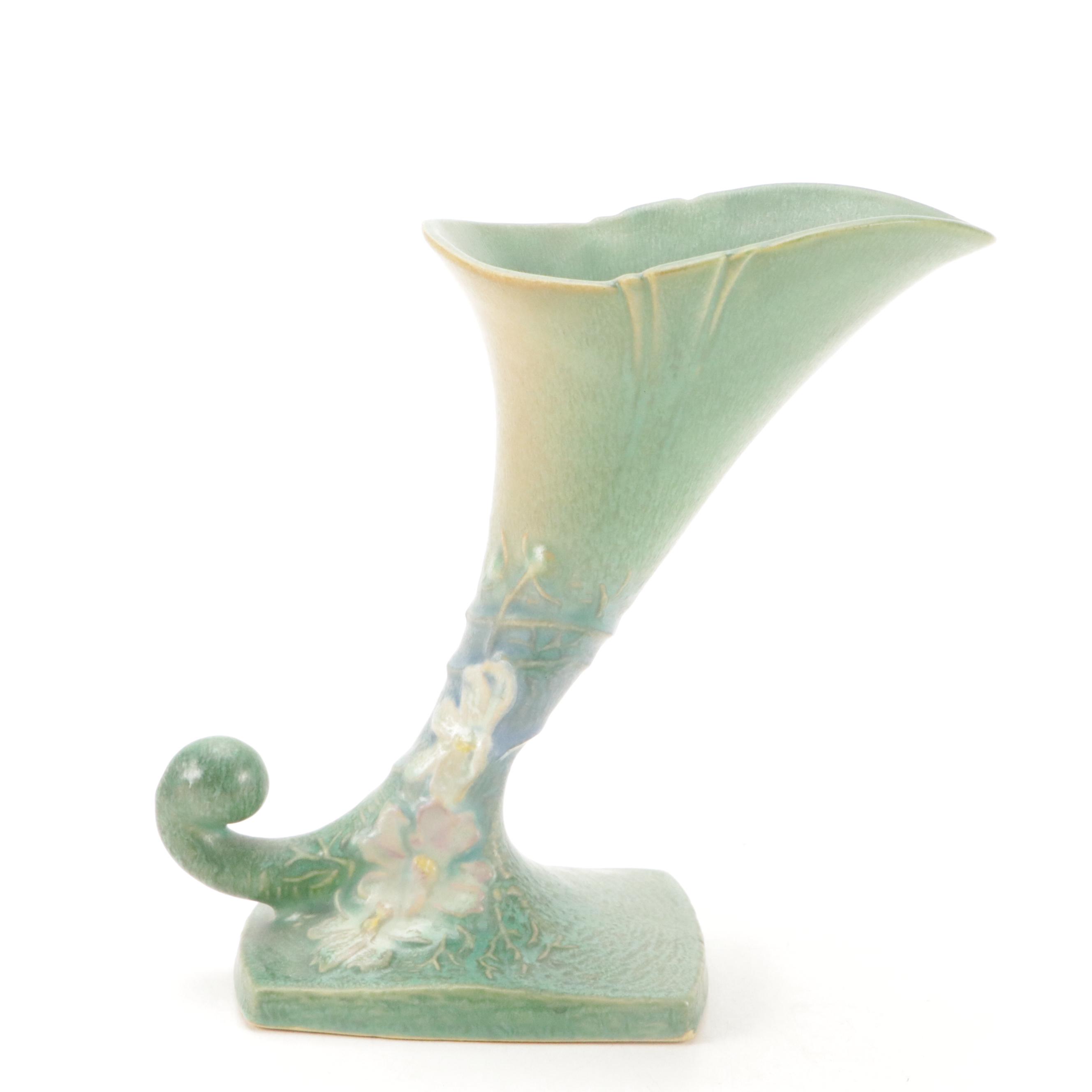 Roseville Pottery "Cosmos" Ceramic Vases and Floral Frog | EBTH