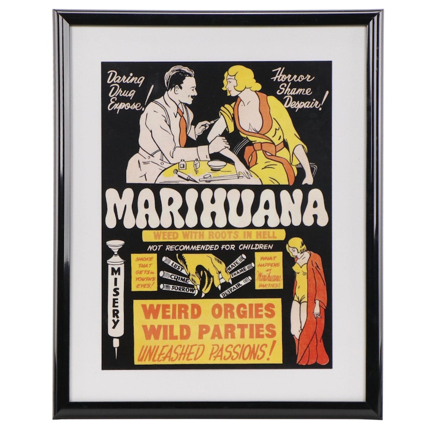 Offset Lithograph of Cannabis Propaganda Poster Offset Lithograph of Cannabis Propaganda Poster