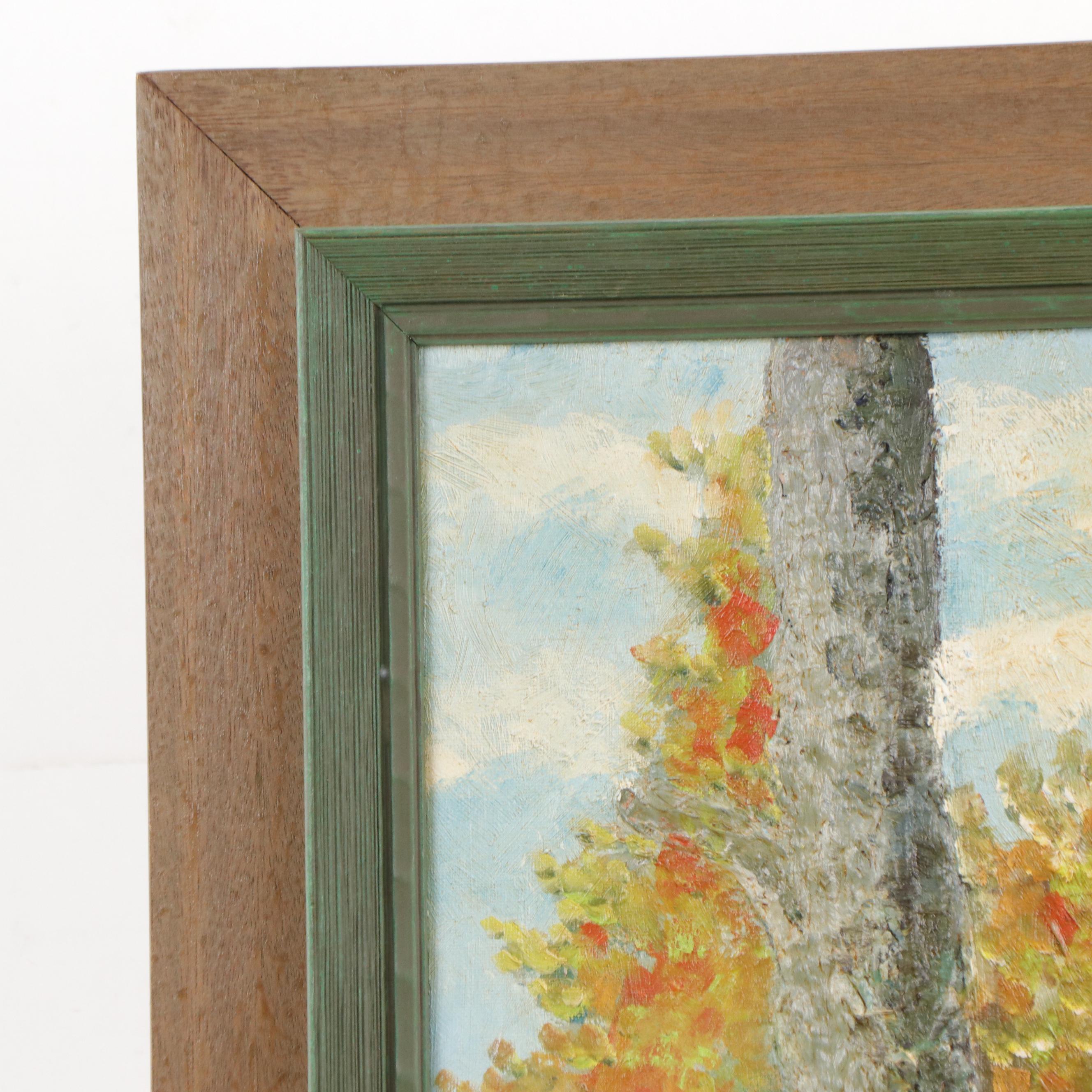 Nancy Boutler Post Impressionist Style Oil Painting of Forest Landscape ...