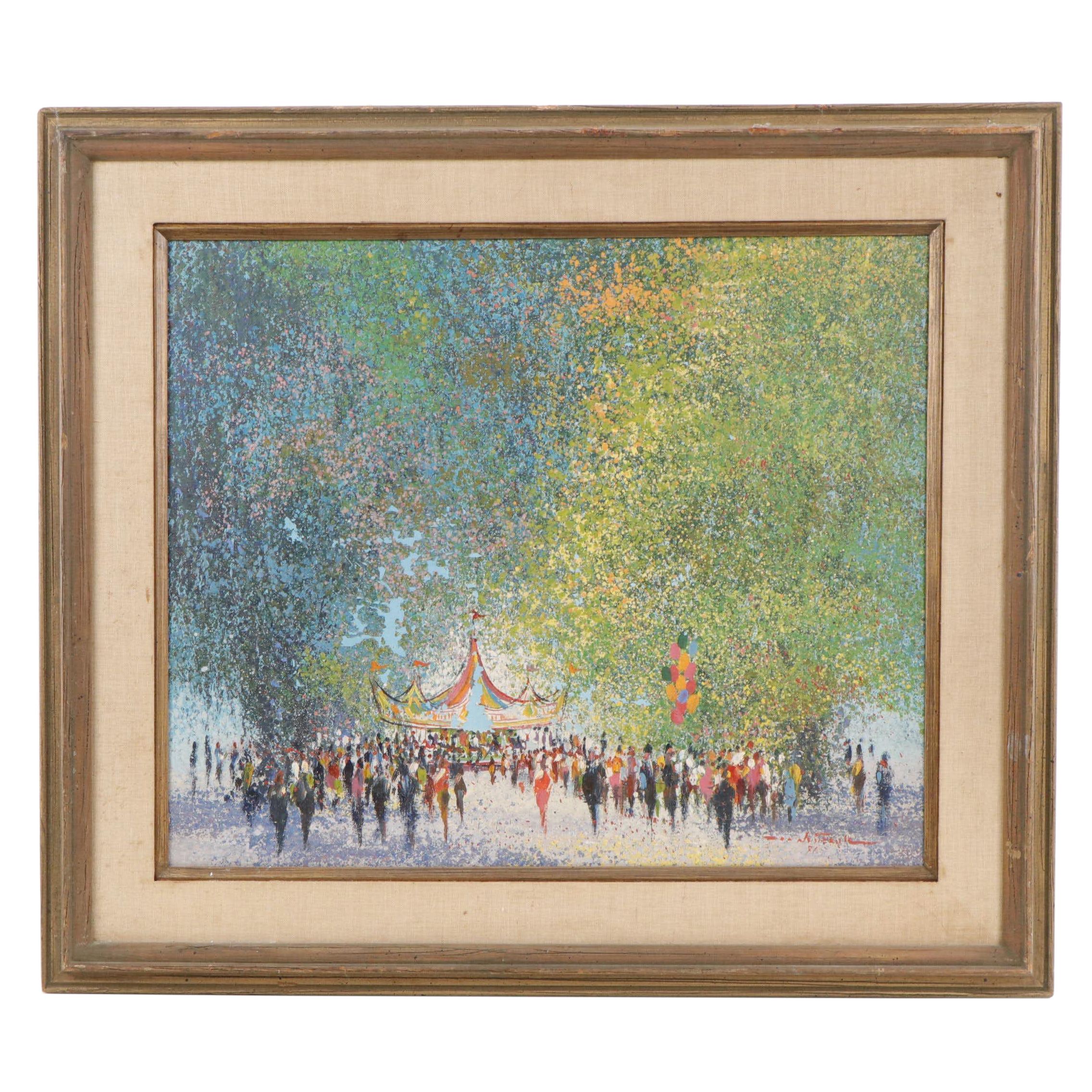 Don Nesteruk Pointillistic Oil Painting of Carnival, 1991 | EBTH