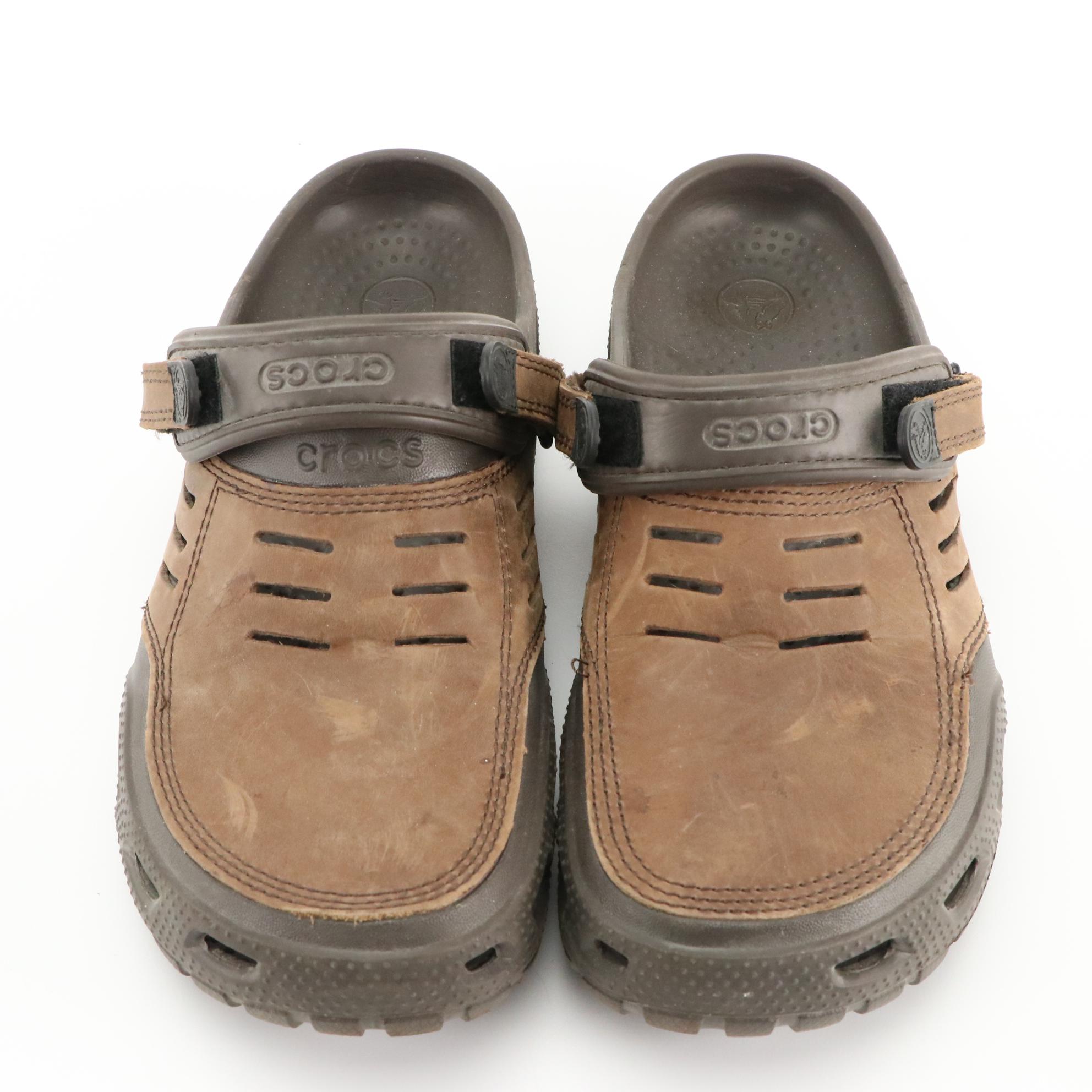 Men's Crocs Closed Toe Leather and Camo Clogs with Trailbreak Water ...