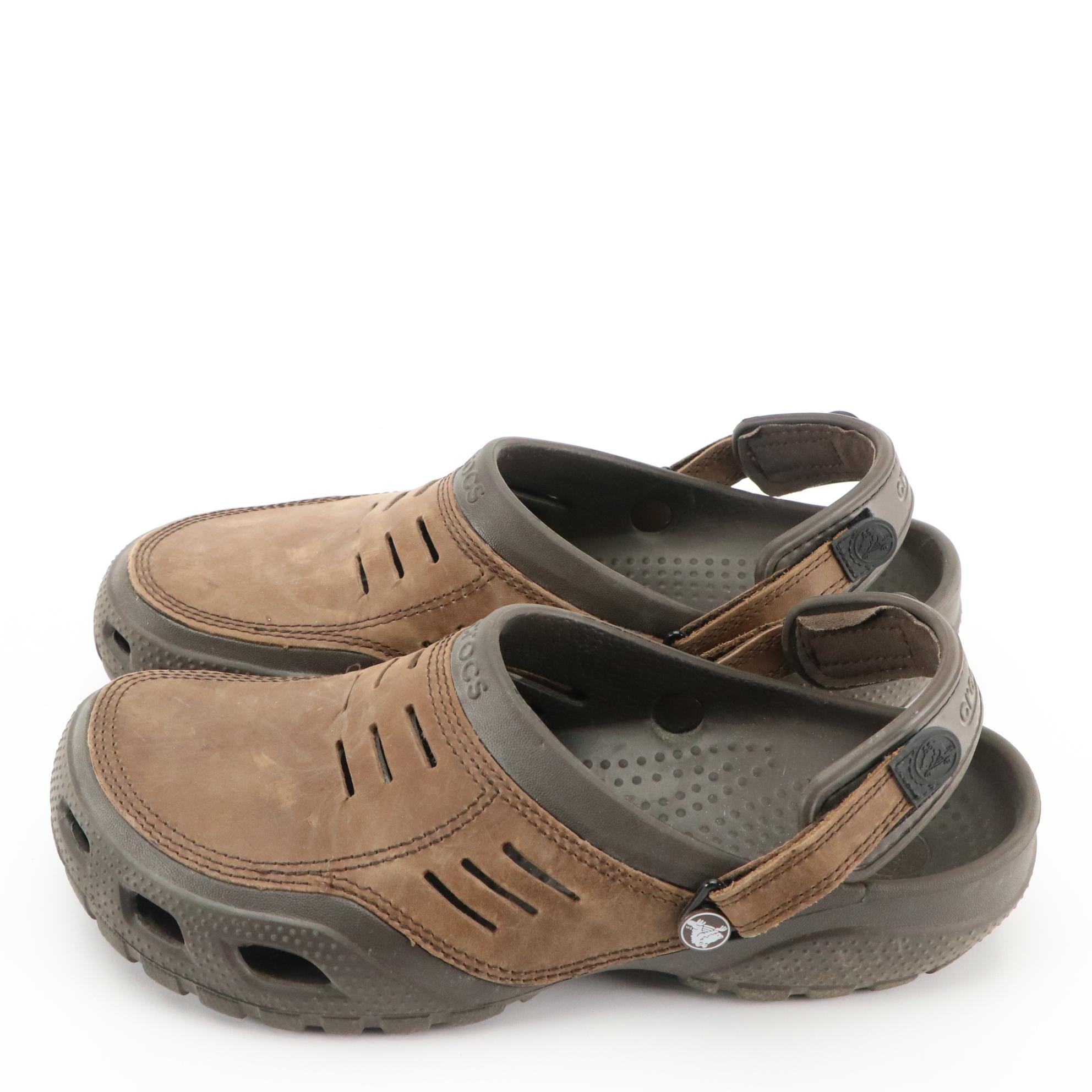 Men's Crocs Closed Toe Leather and Camo Clogs with Trailbreak Water ...