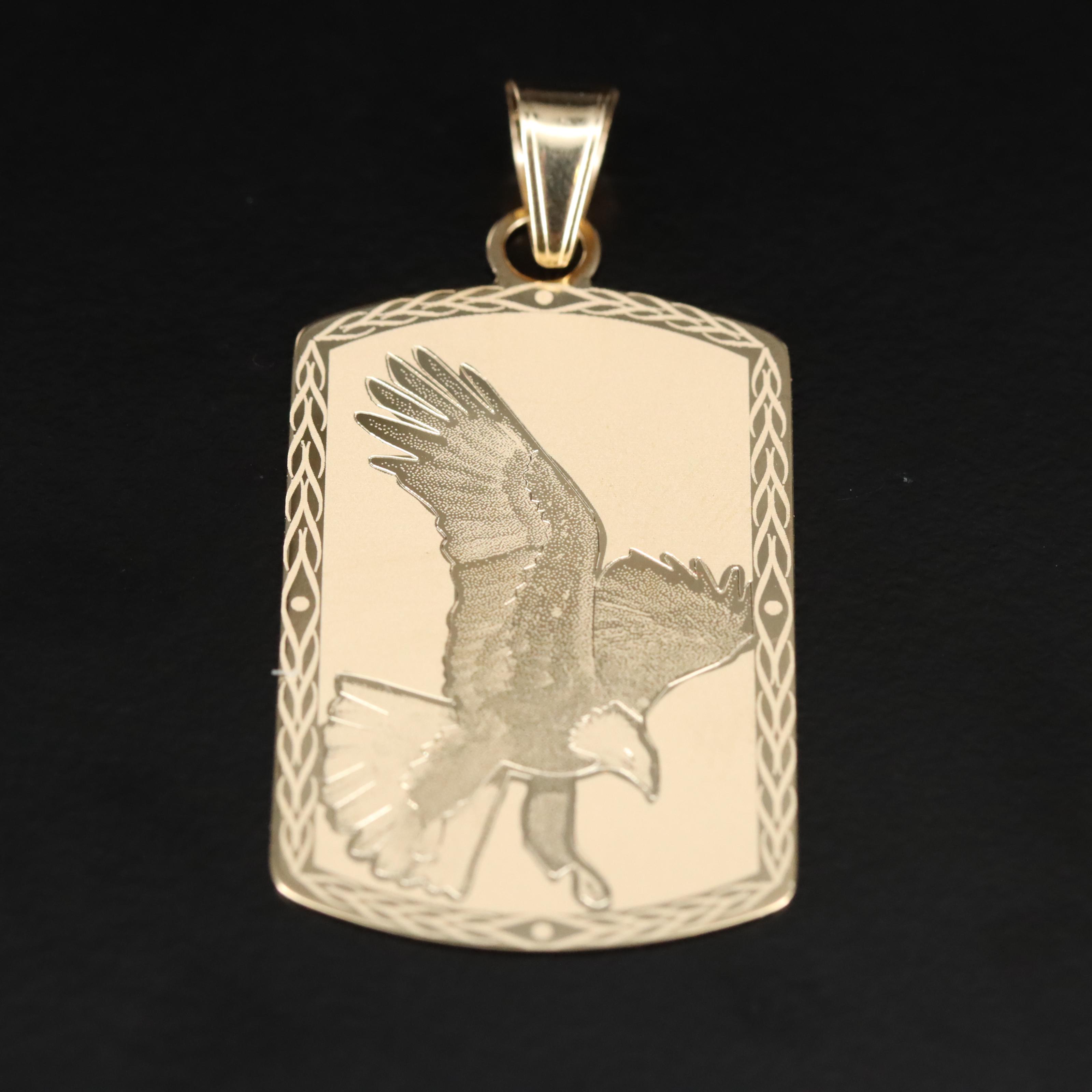 14K Bald Eagle Pendant | EBTH