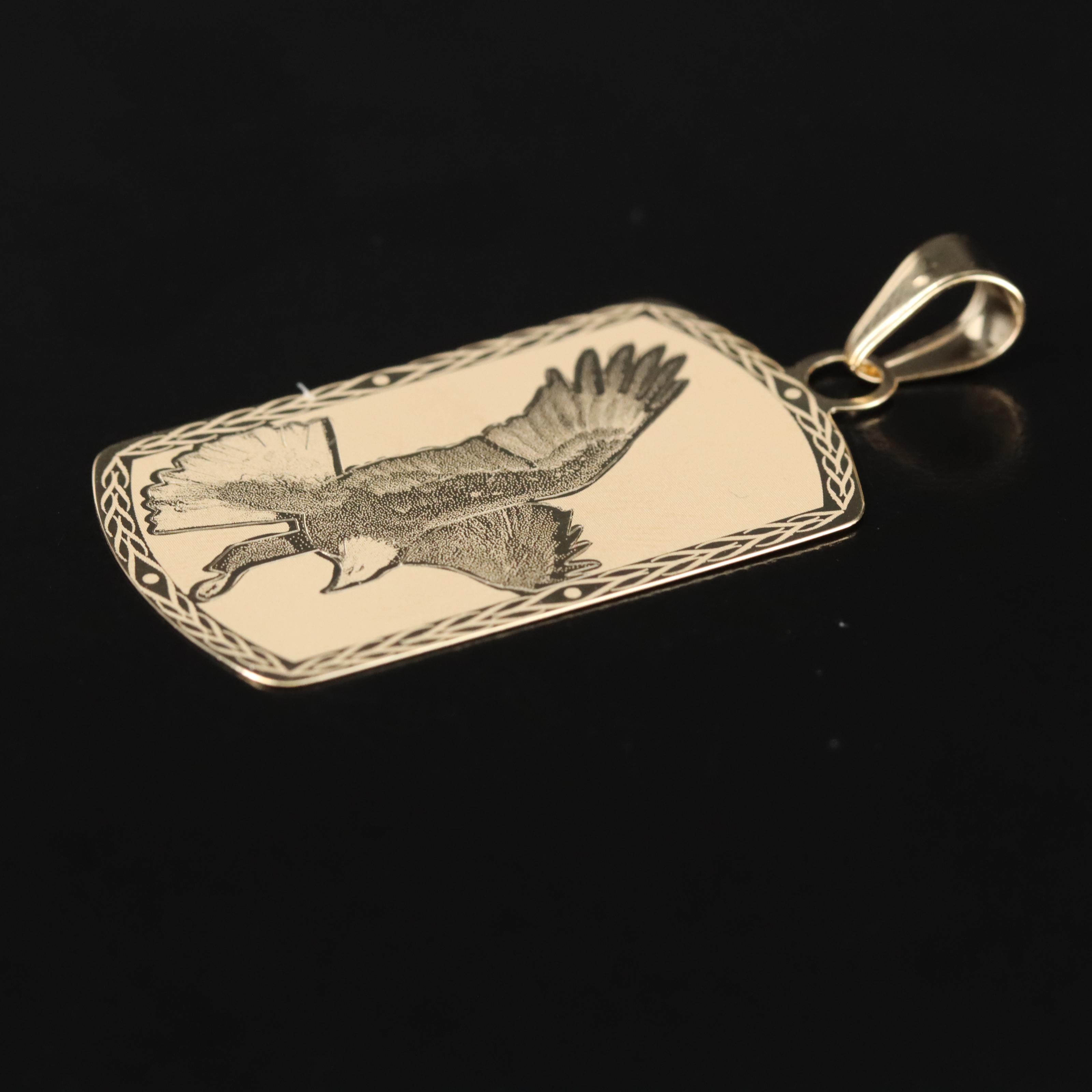 14K Bald Eagle Pendant | EBTH
