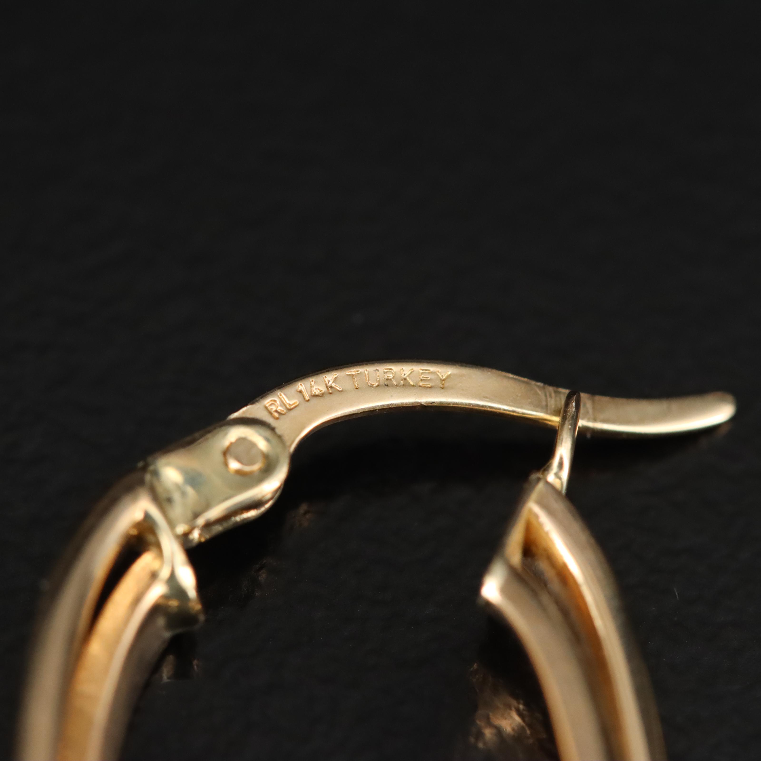 14K Crossover Hoop Earrings | EBTH