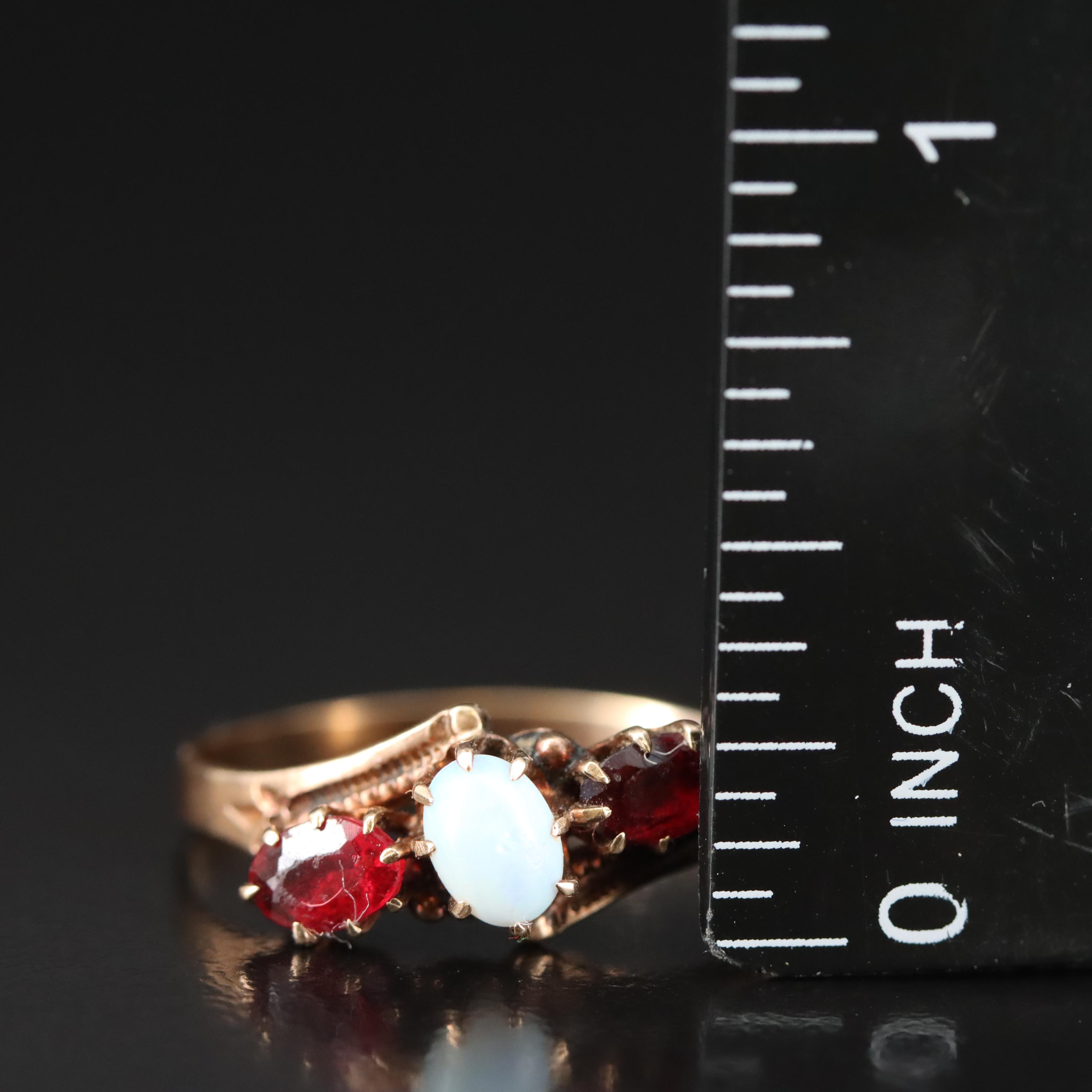 Victorian 10K Opal and Garnet Ring | EBTH