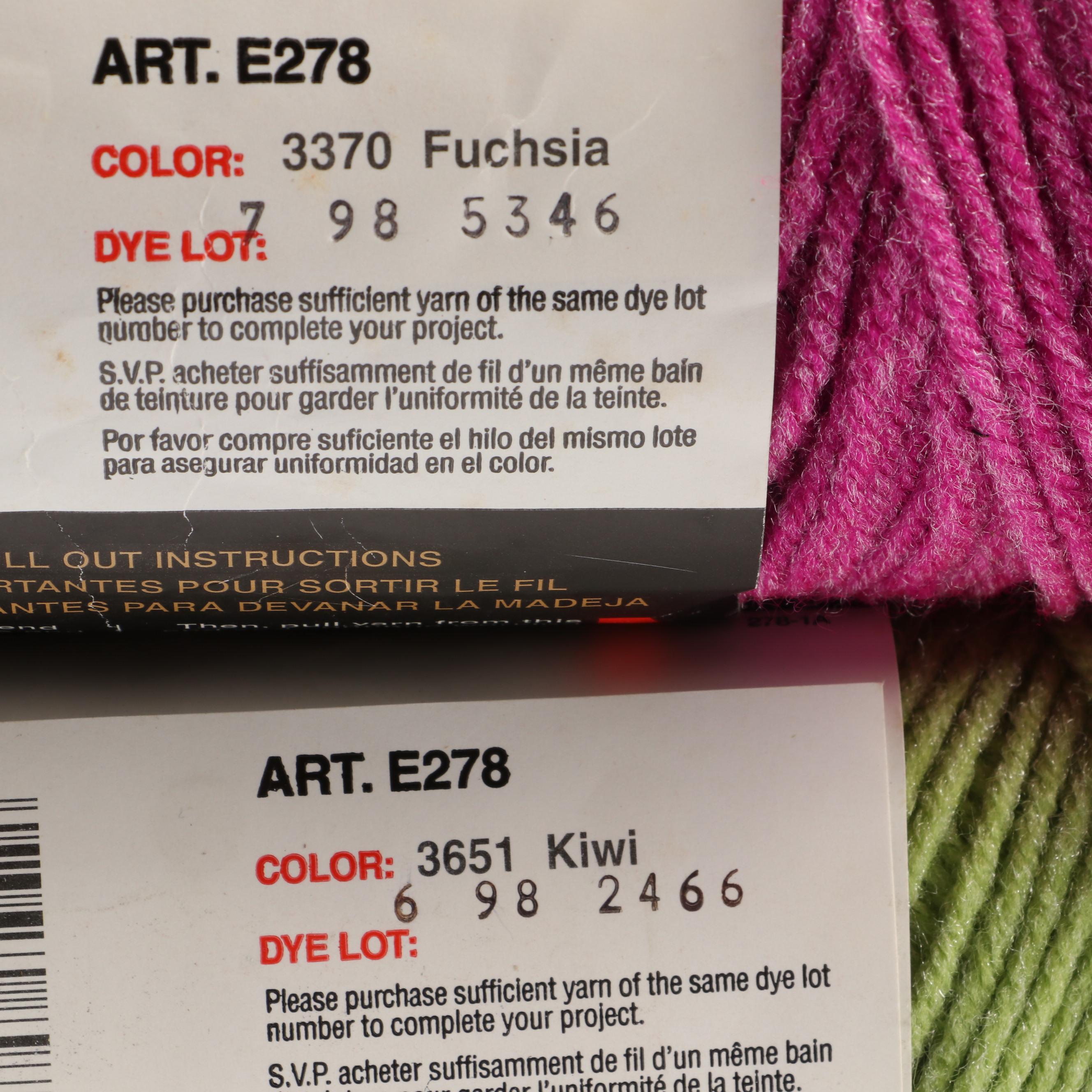 30+ Red Heart Jewel Tones Fuschia and Kiwi Color Yarn Skeins | EBTH