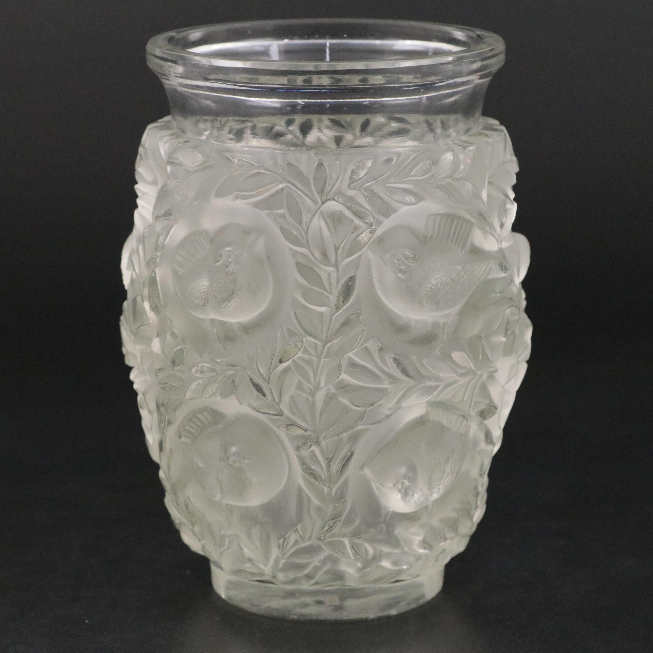 Lalique "Bagatelle" Frosted and Clear Crystal Vase, Mid to Late 20th ...
