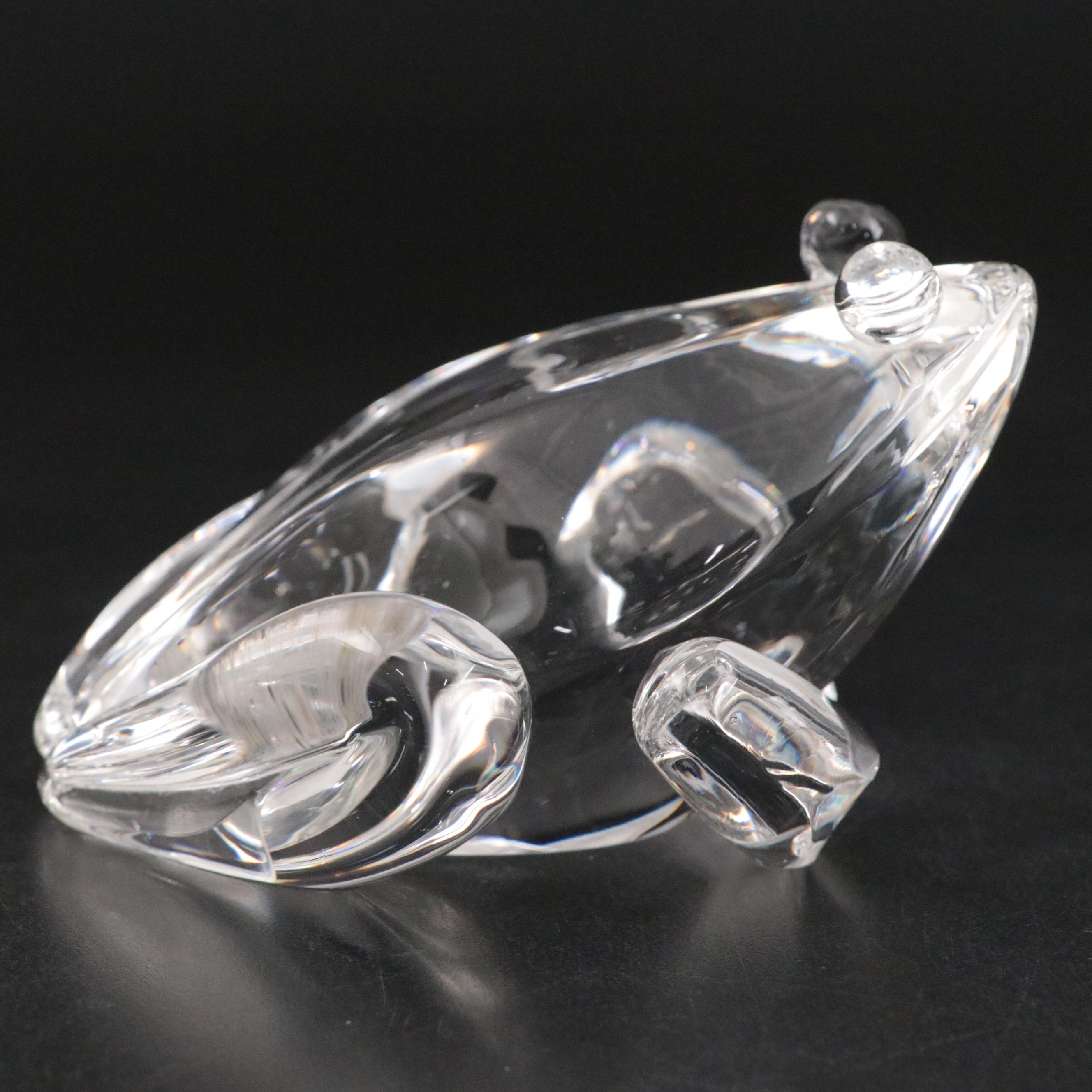 Steuben Art Glass "Frog" Figurine Designed by Lloyd Atkins, Mid/Late ...