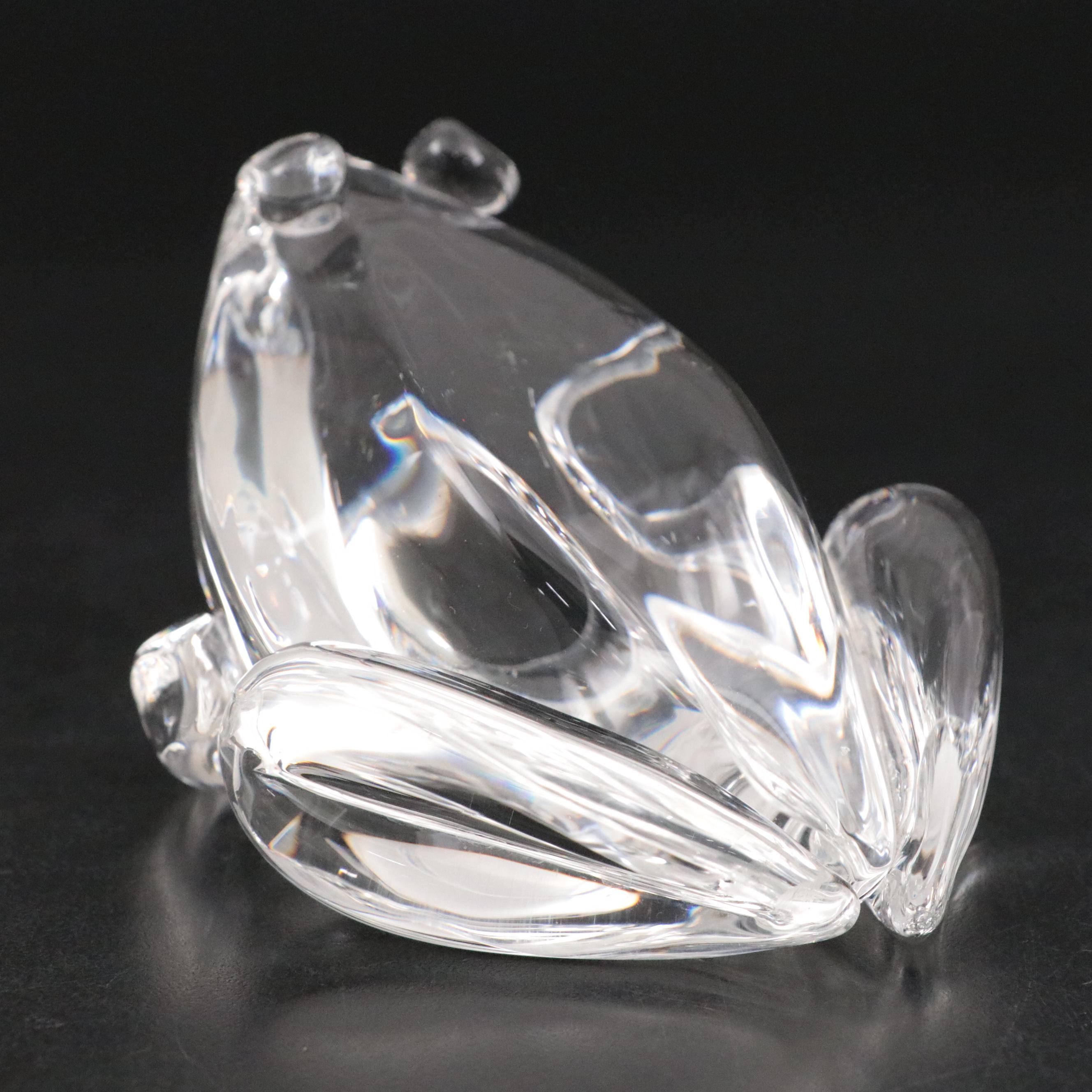 Steuben Art Glass "Frog" Figurine Designed by Lloyd Atkins, Mid/Late ...