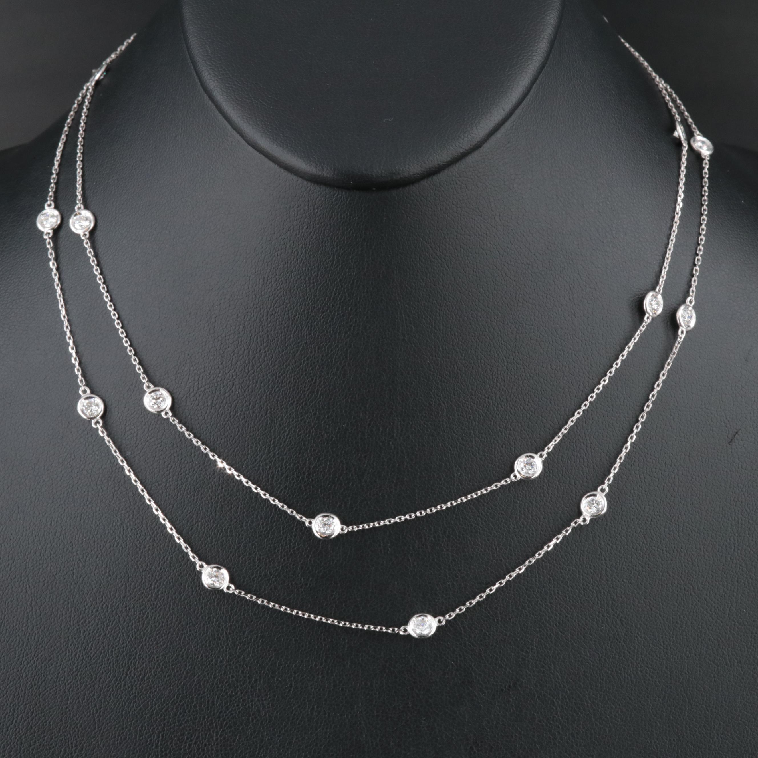14K 3.00 CTW Diamond Station Necklace | EBTH