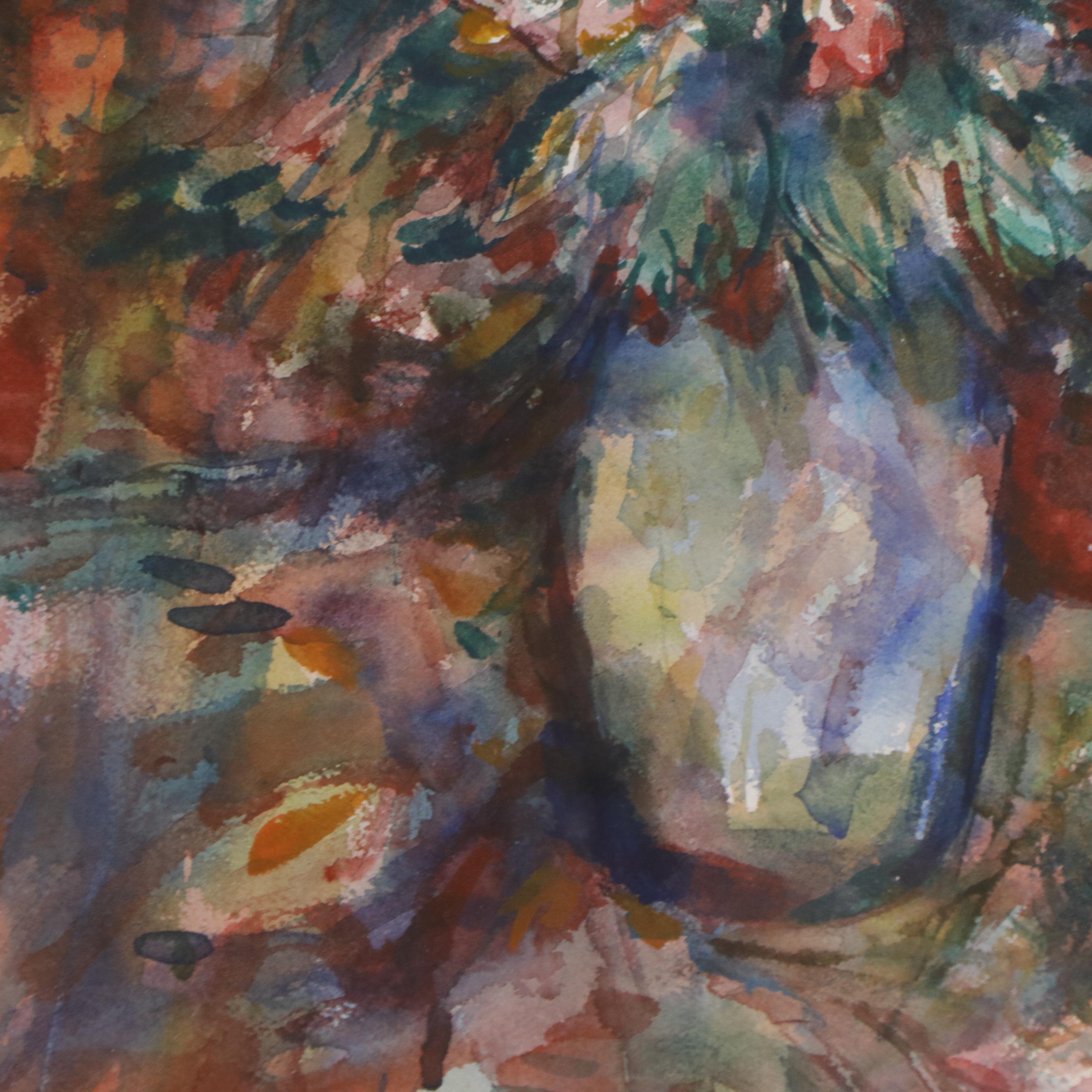 Harold Zisla Watercolor Painting of a Still Life with Flowers | EBTH