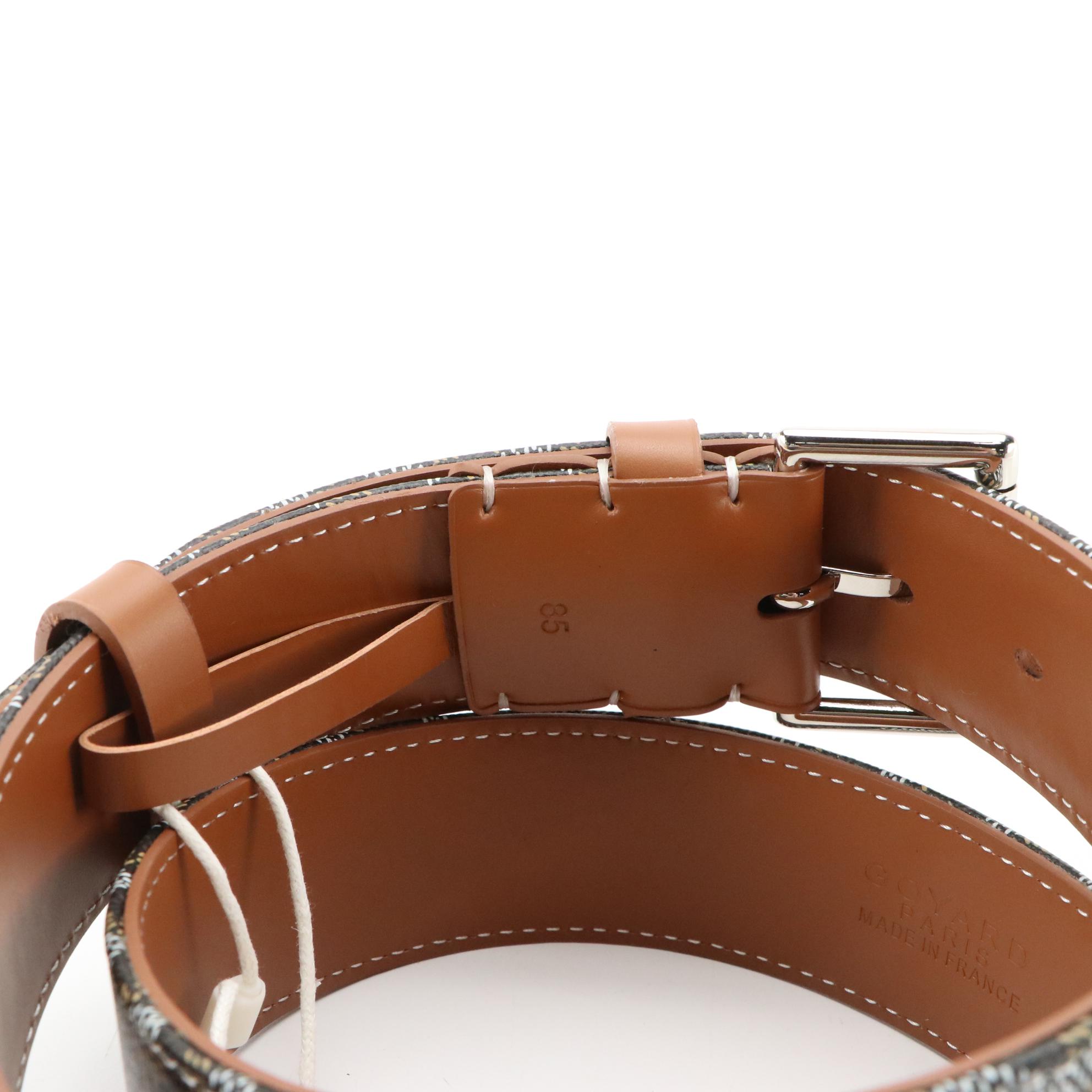 Goyard Florida Fregate Belt in Black/Brown Coated Canvas & Leather, New ...