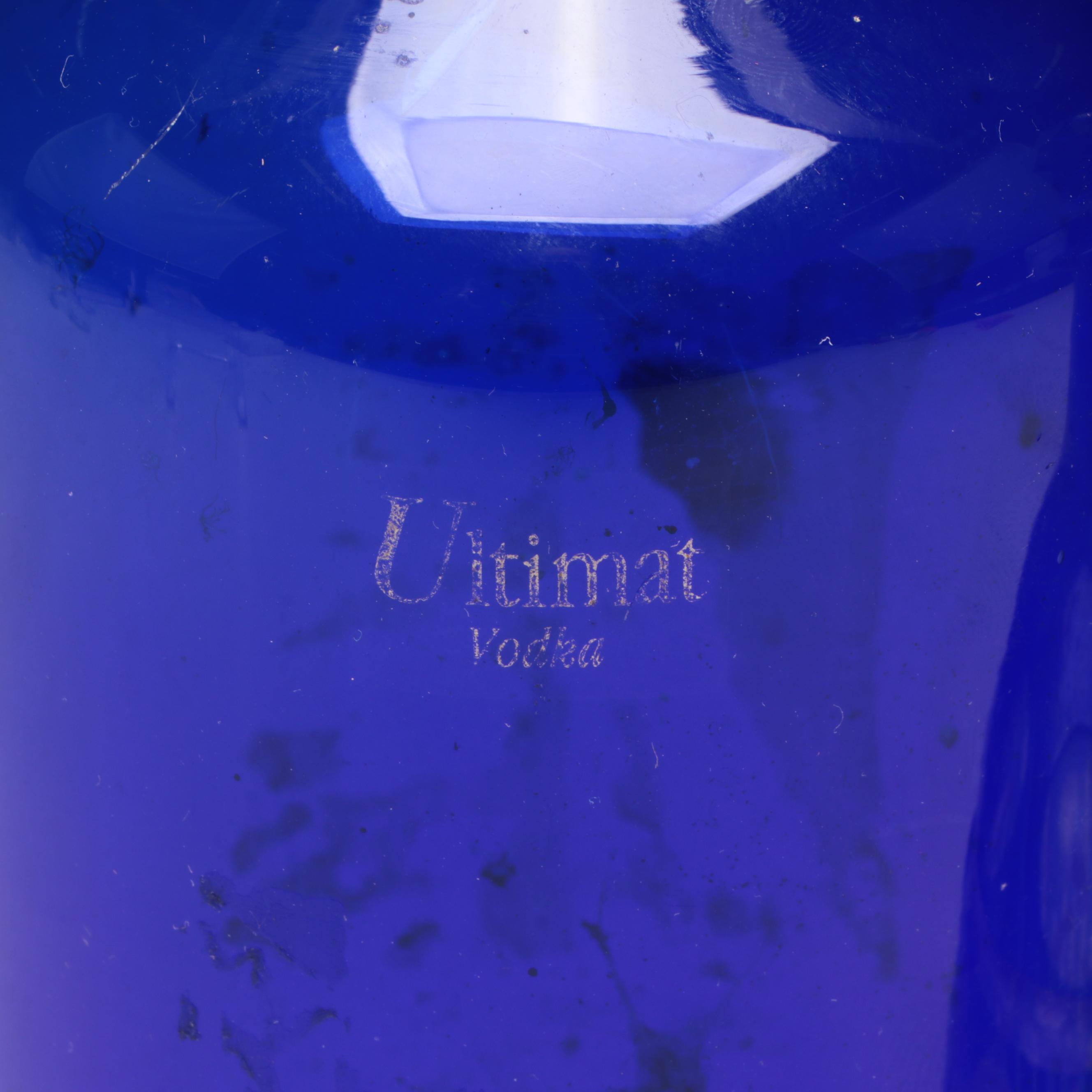 Ultimat Vodka Cobalt Blue Glass Carafe with Bohemian Style Glass ...
