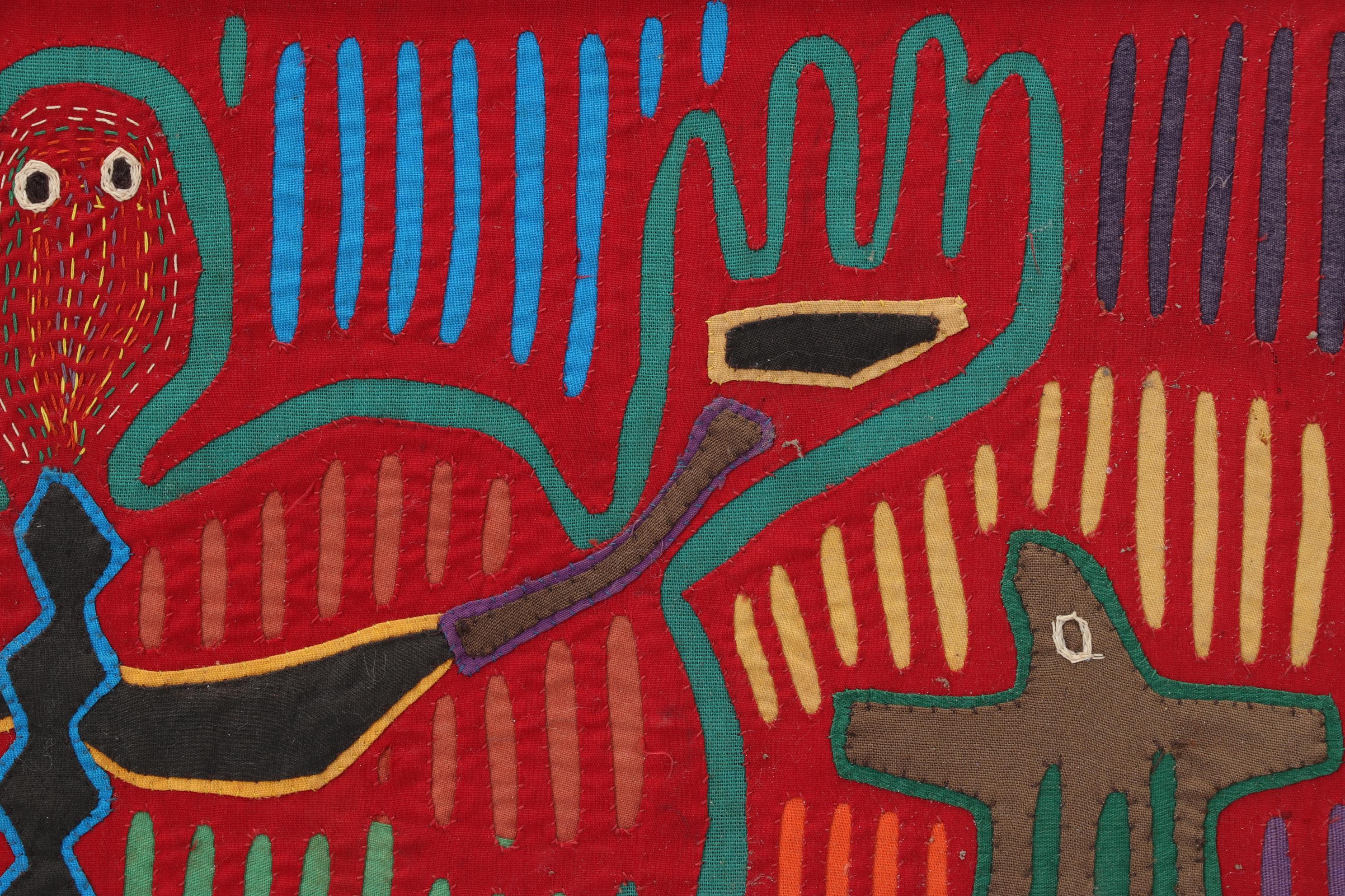 Panamanian Guna Pictorial Mola Textile Panel | EBTH