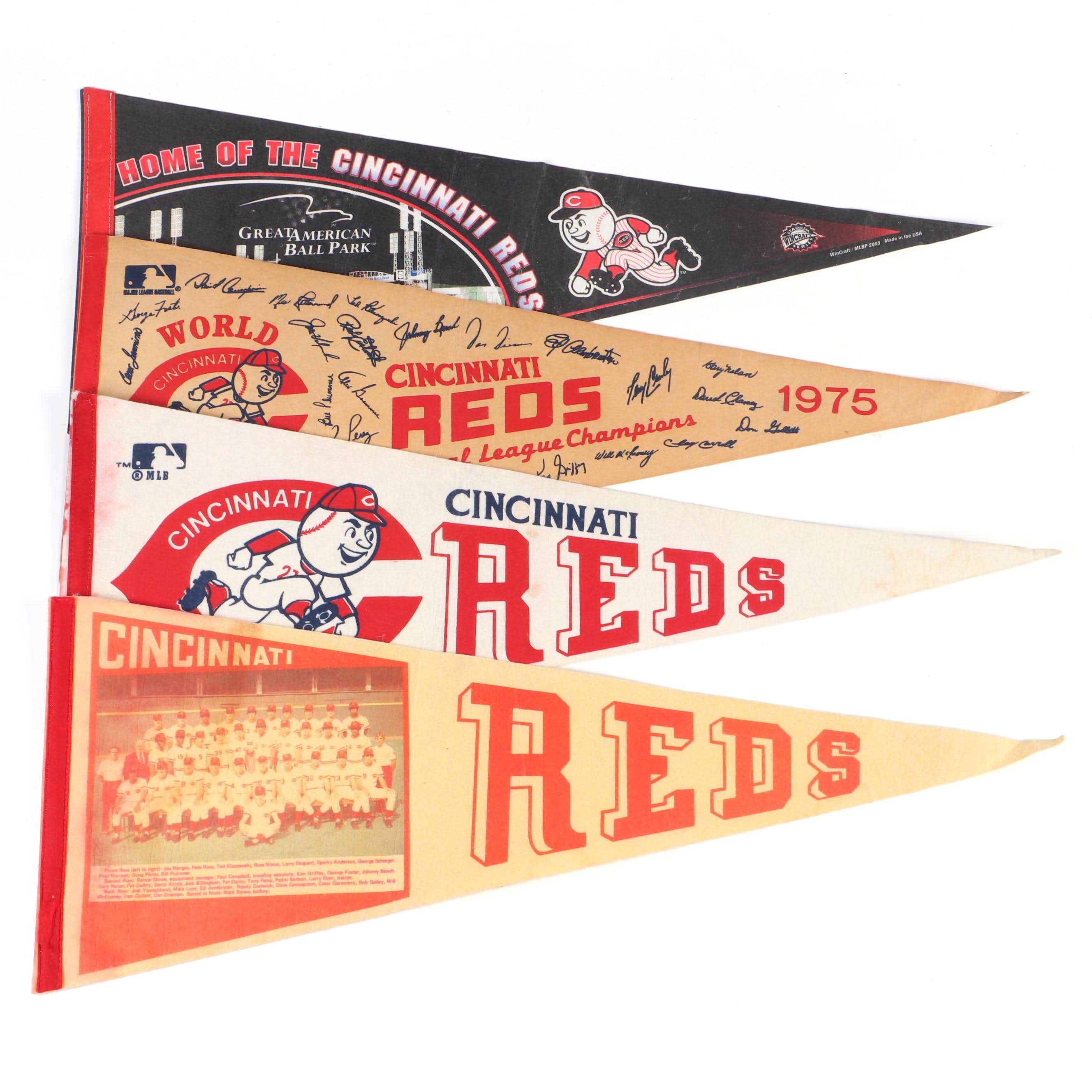 1975 World Series and More Vintage Cincinnati Reds Baseball Pennants | EBTH