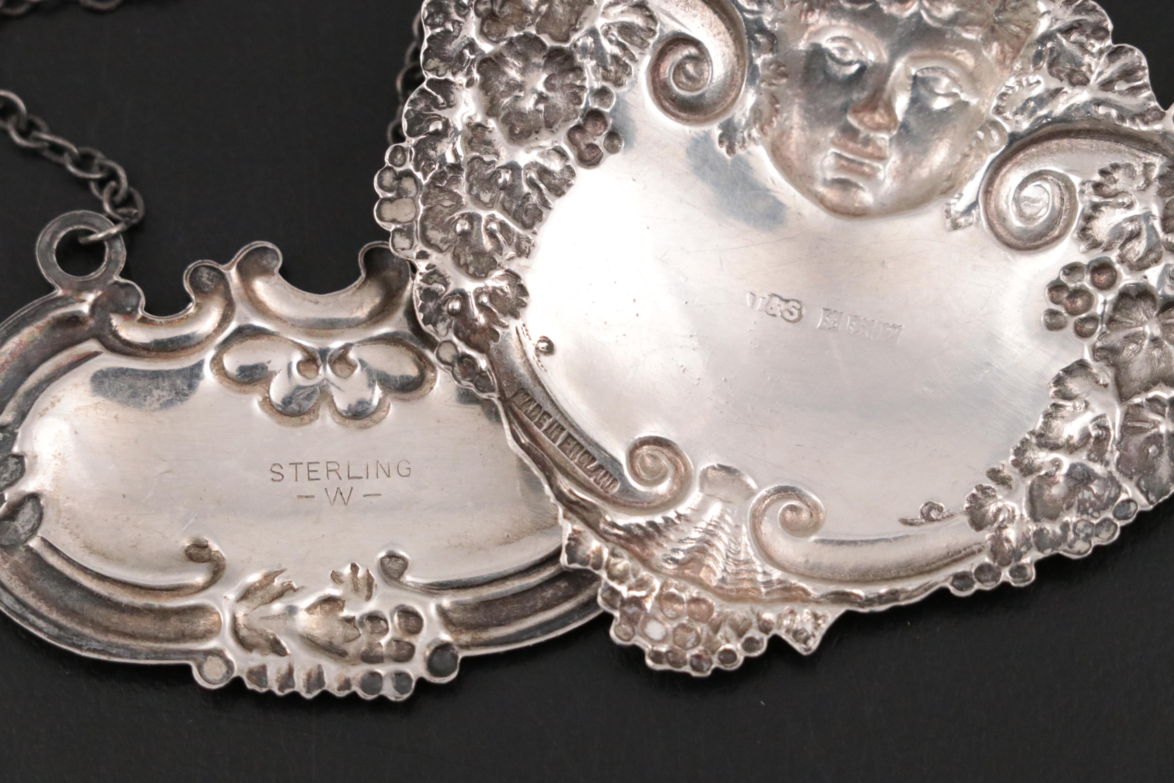 Sterling Silver and Silver Plate Decanter Tags | EBTH