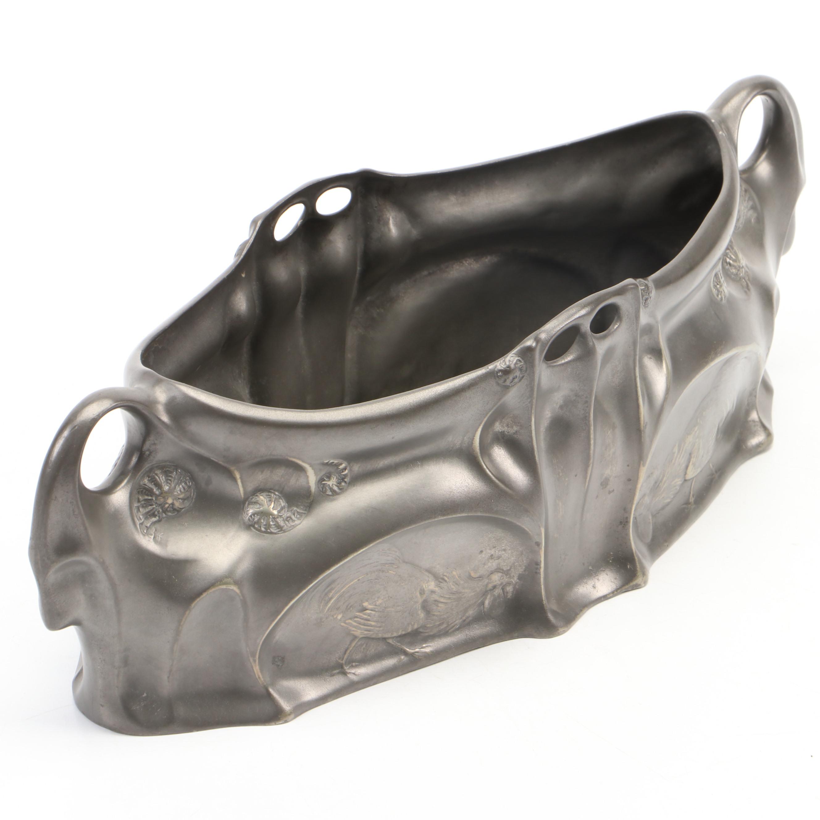 Art Nouveau Kayserzinn Pewter Cachepot, Late 19th/Early 20th Century | EBTH