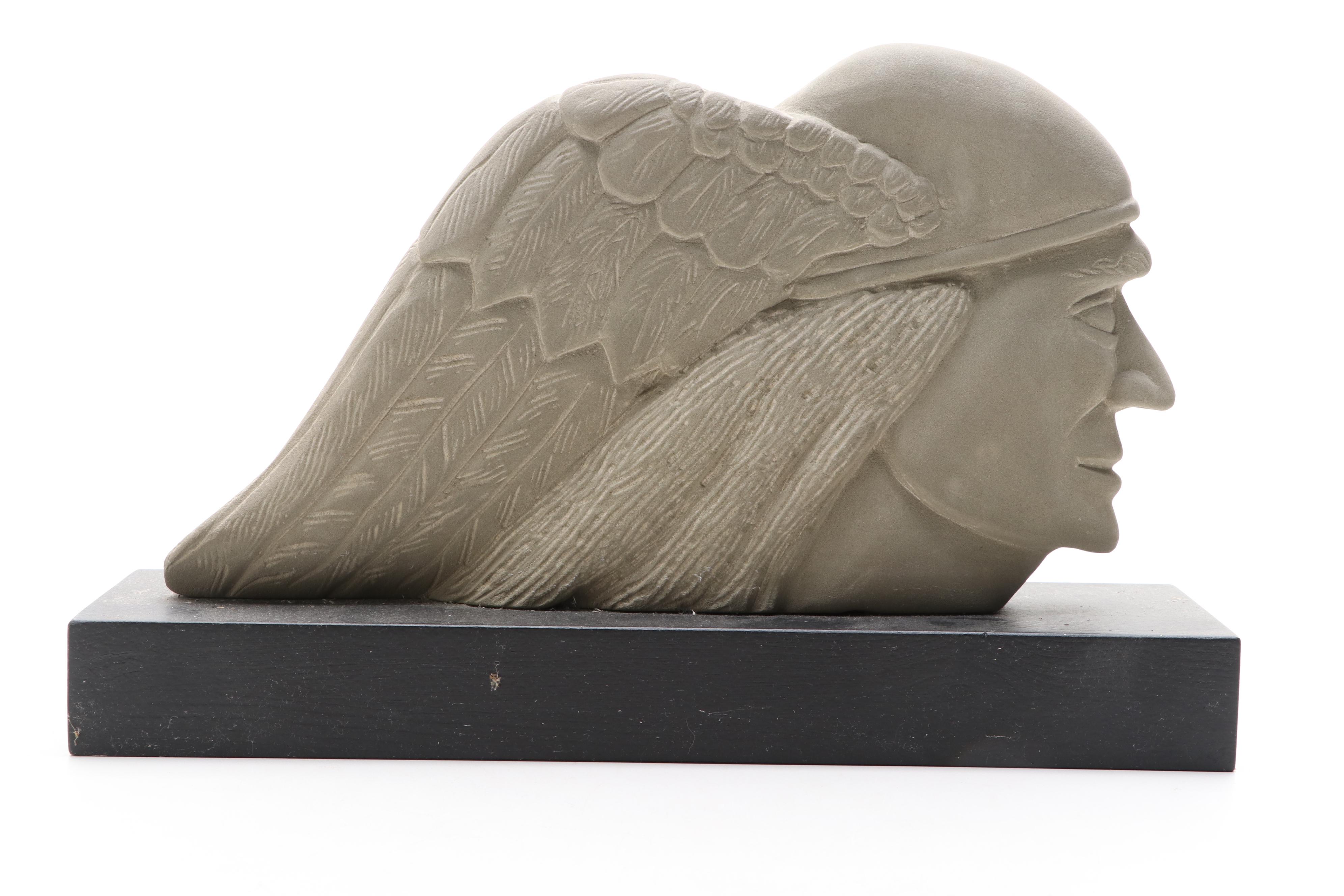 Stanley Greer Limestone Profile Bust of Mercury | Everything But The House