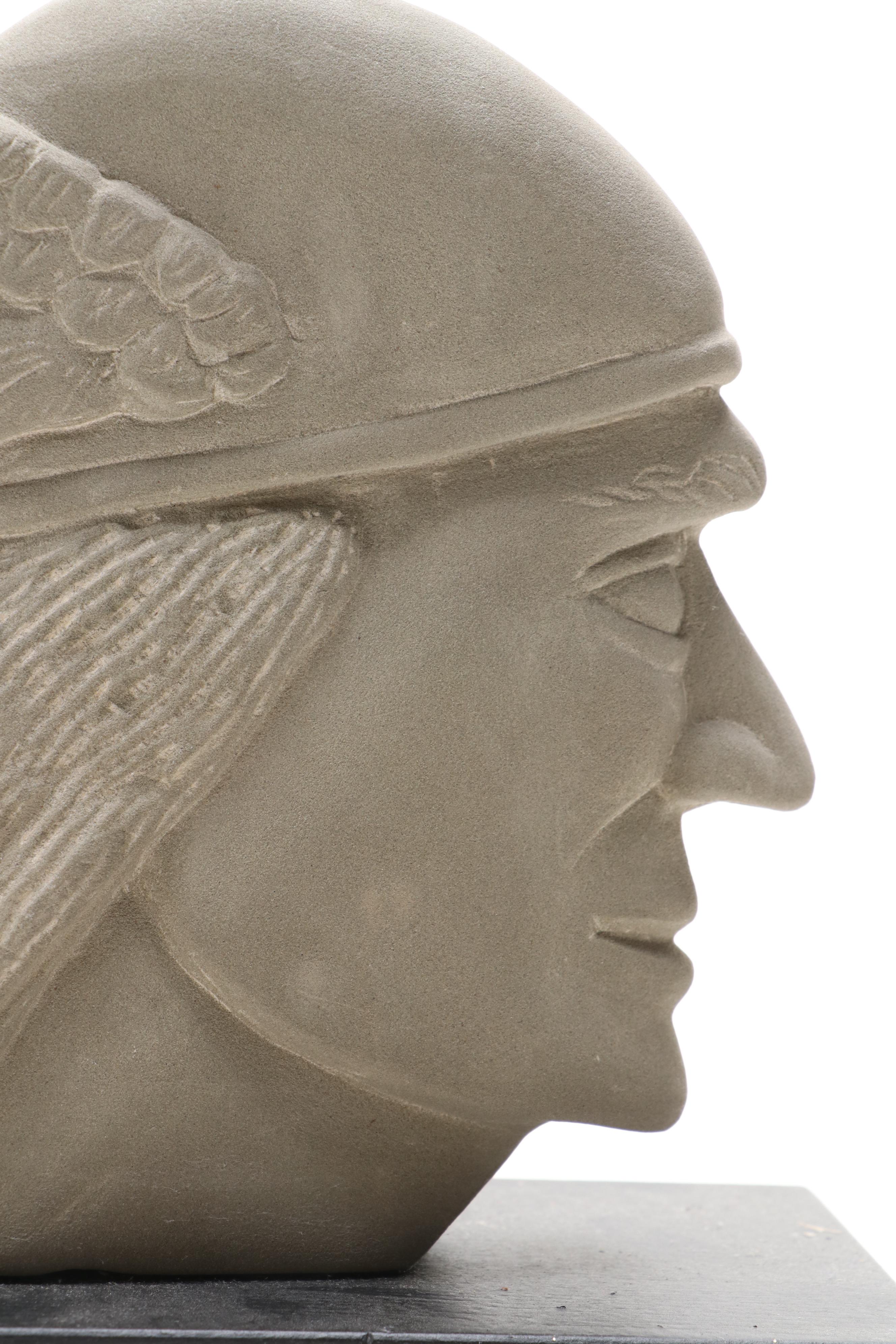 Stanley Greer Limestone Profile Bust of Mercury | Everything But The House