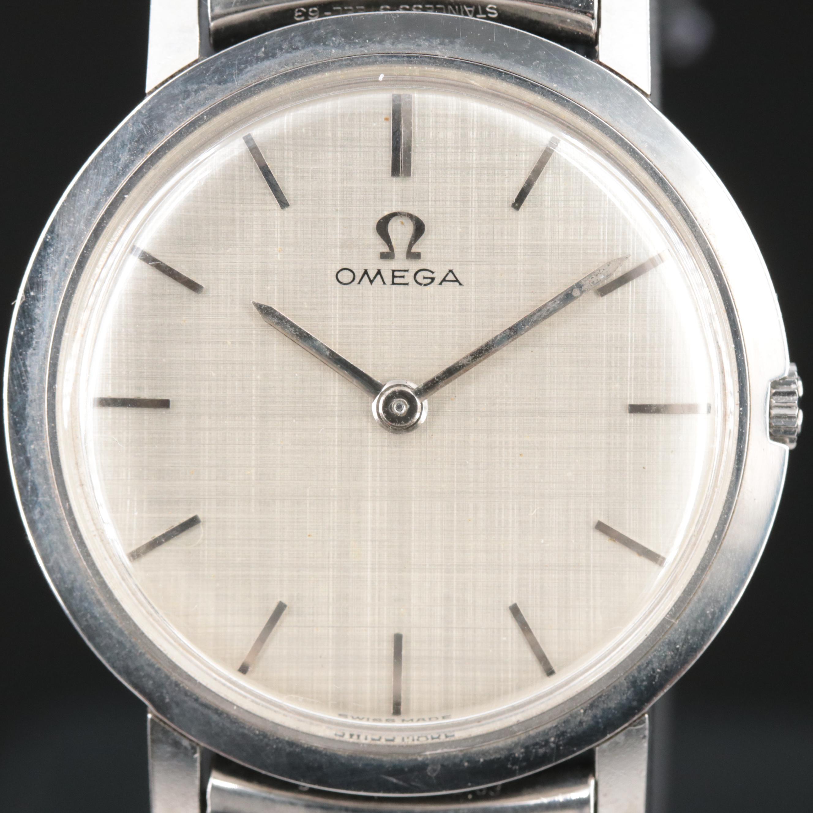 1962 Omega Linen Dial Stainless Steel Wristwatch | EBTH