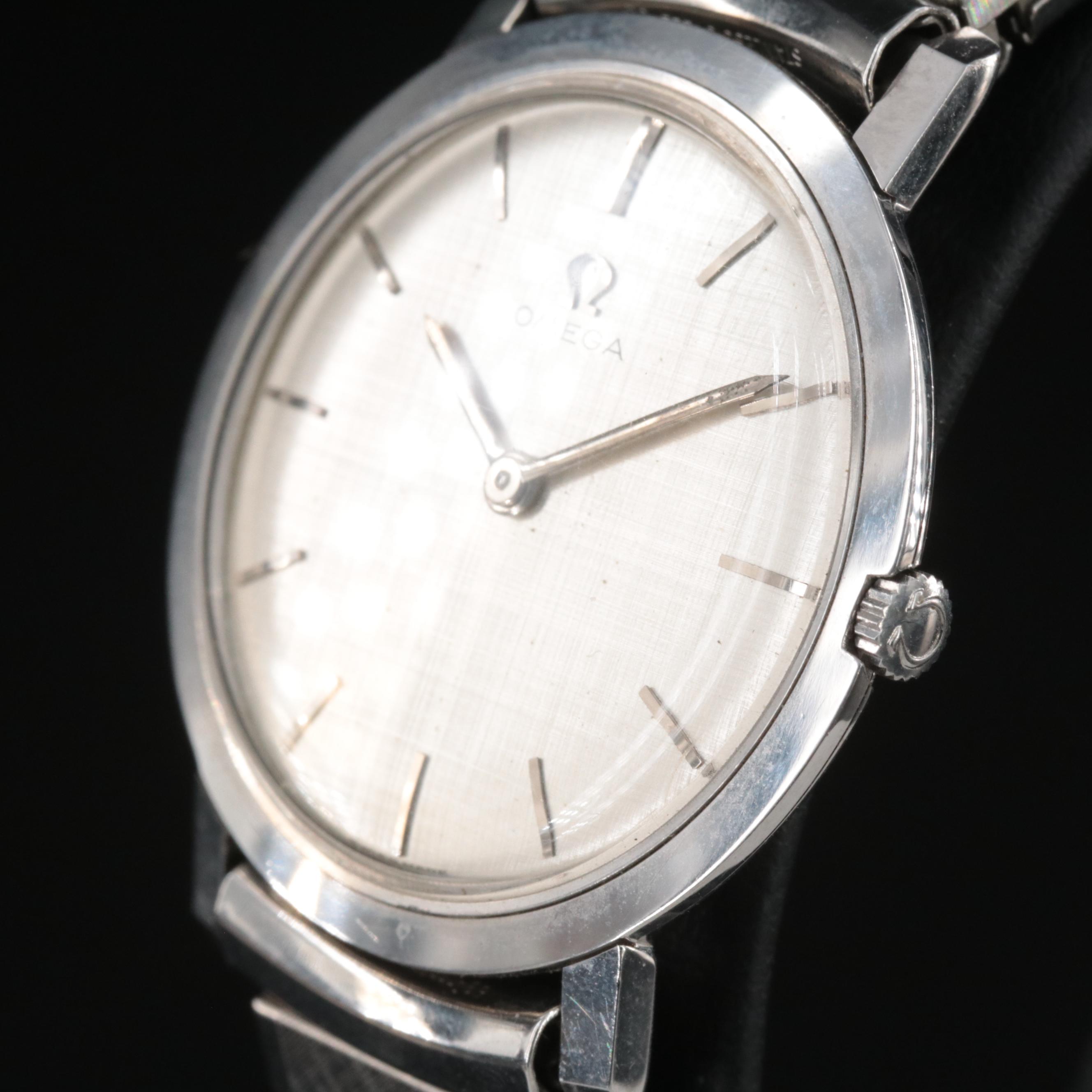 1962 Omega Linen Dial Stainless Steel Wristwatch | EBTH