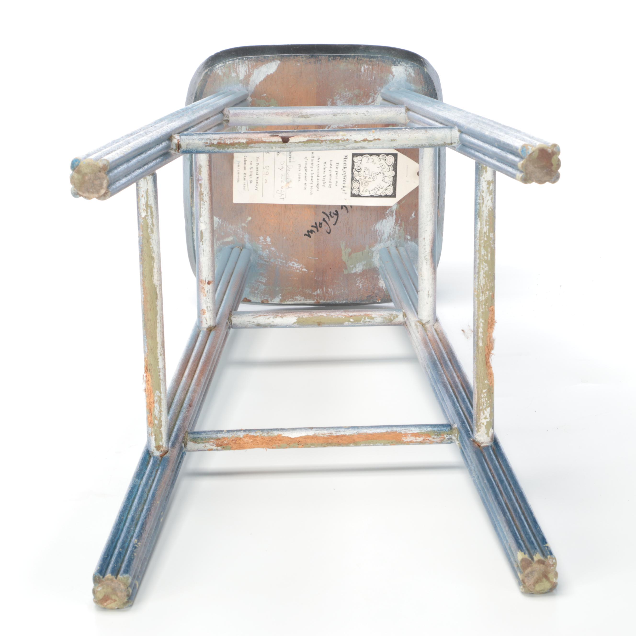 Singer Model 347 Turquoise Sewing Machine with Table and Stool | EBTH