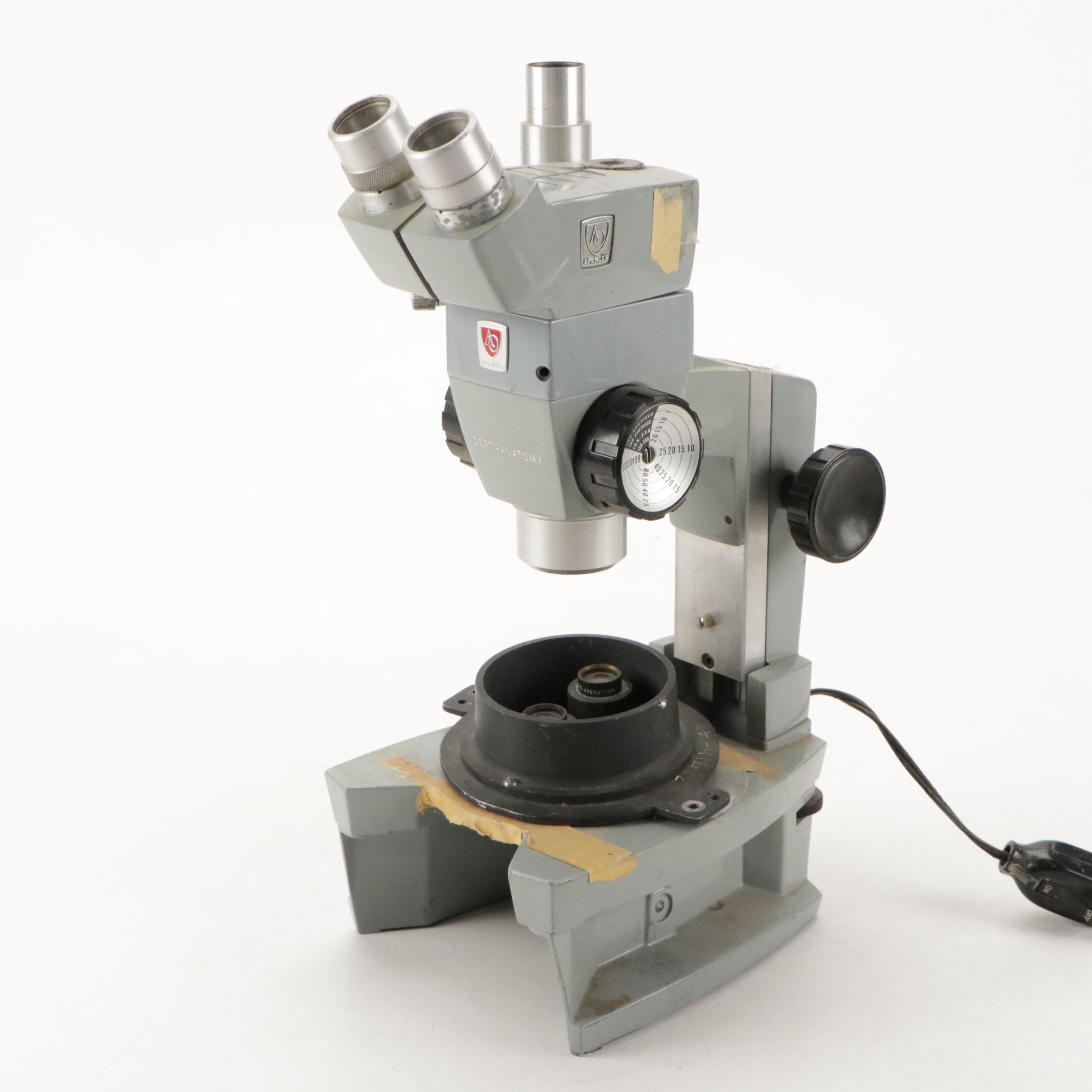 American Optical Microscopes With Assorted Lenses, Eyepieces, Adaptors ...
