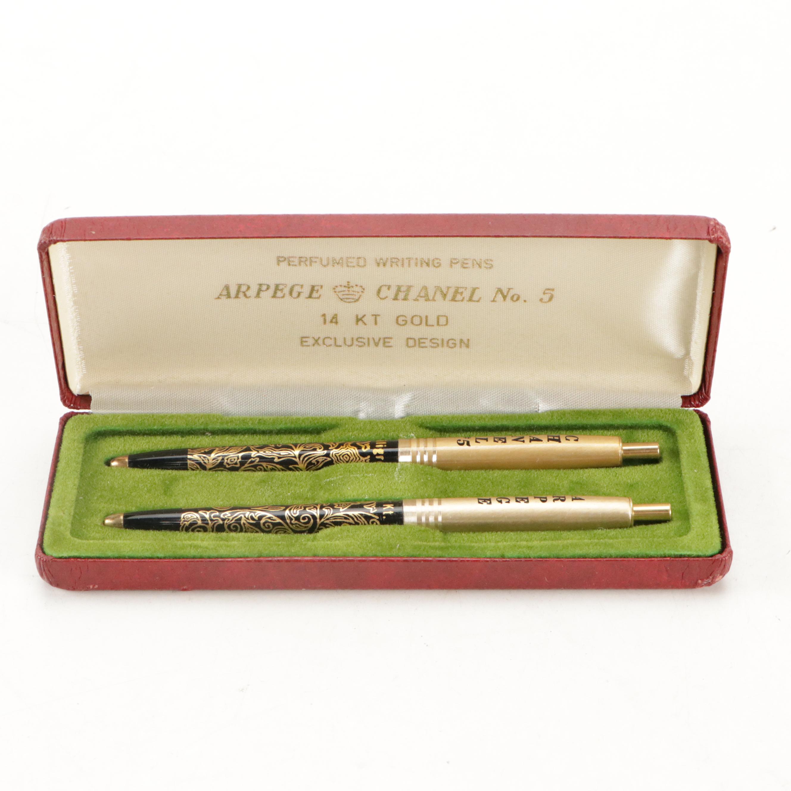 Arpege Chanel No. 5, Parker and Other Pens with Beer Stein, Candlestick ...