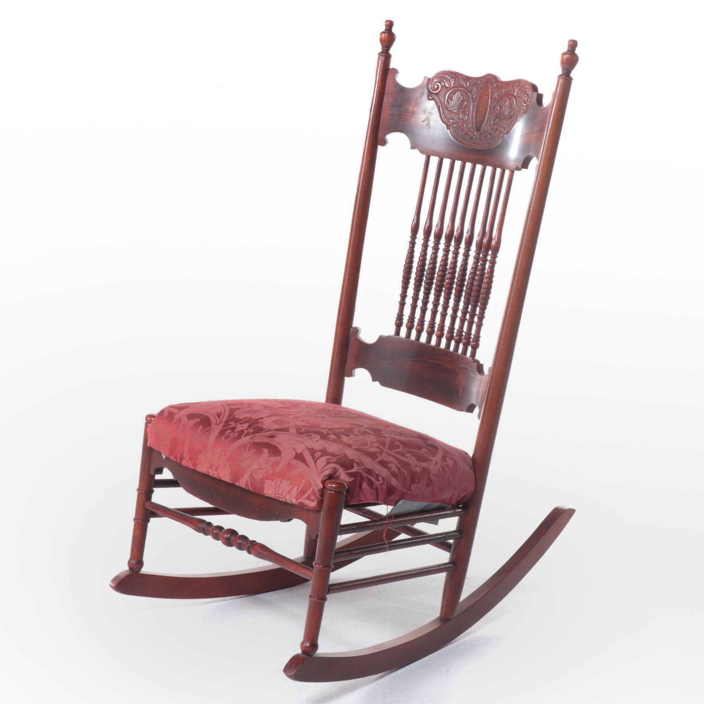 Late Victorian Pressed and Spindle-Back Rocker, Late 19th/Early 20th ...