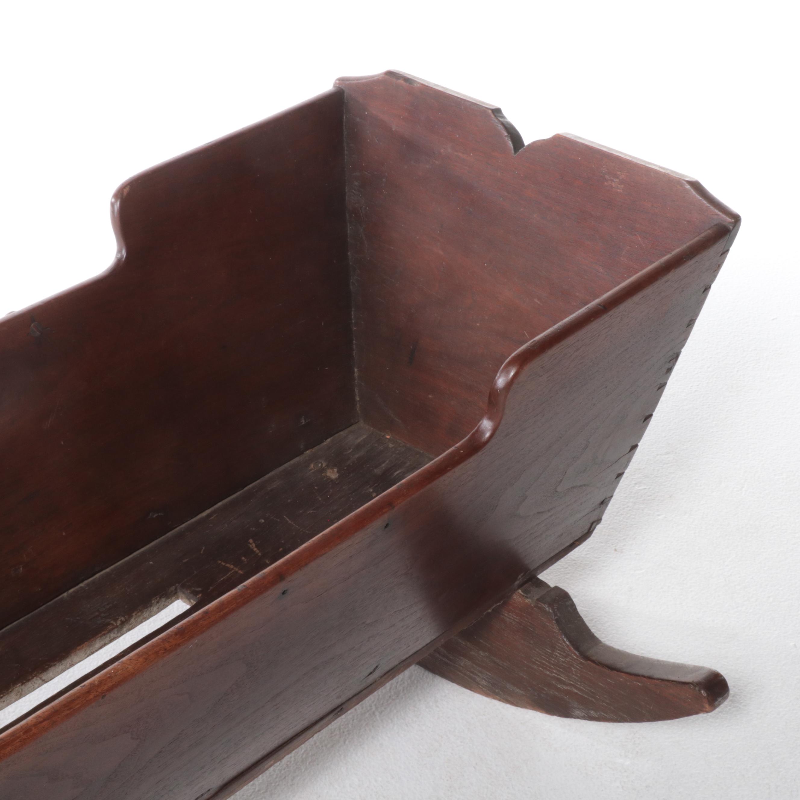 American Primitive Walnut Cradle, 19th Century | EBTH
