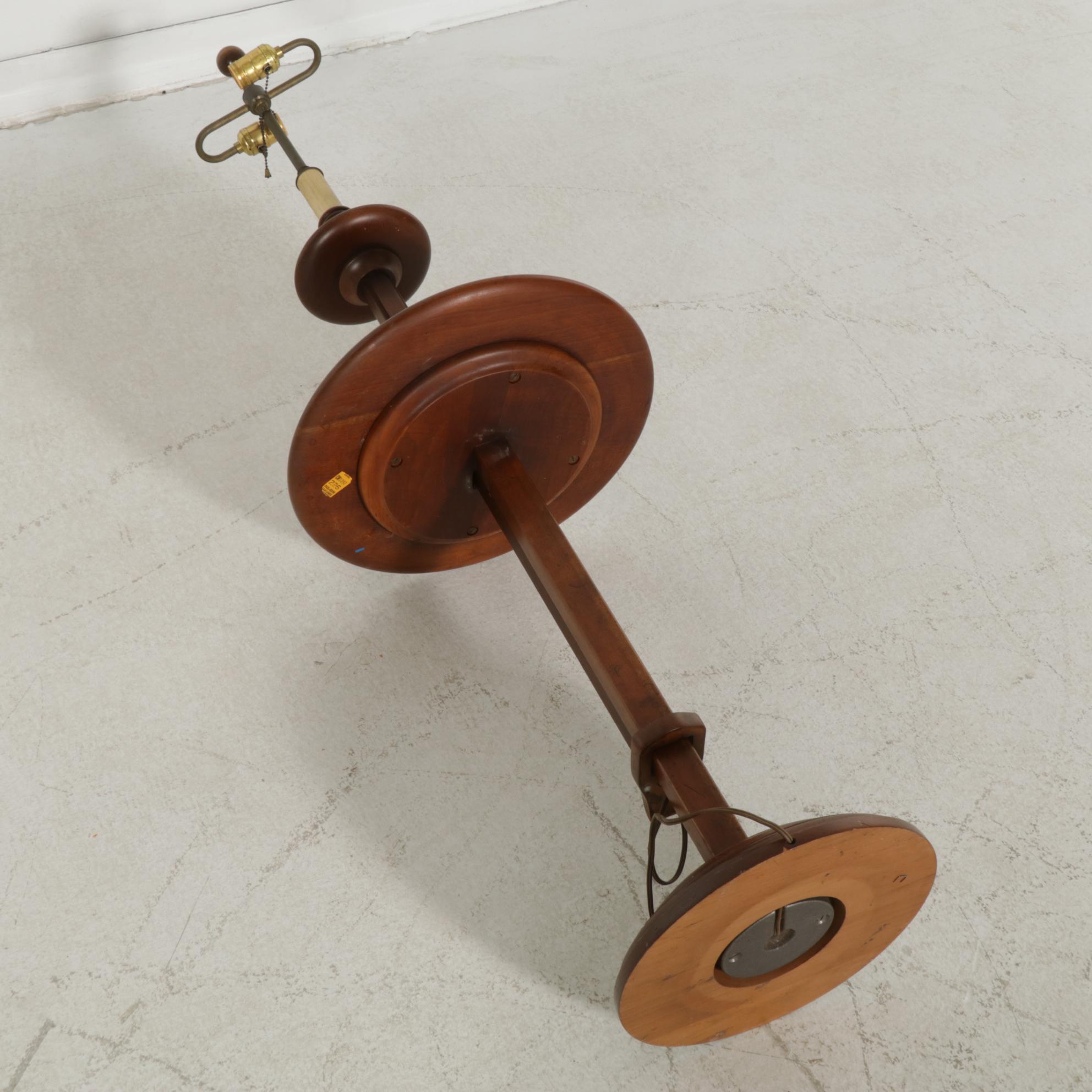 Colonial Wooden Lamp Table With MCM Tile Art Featuring Musical ...