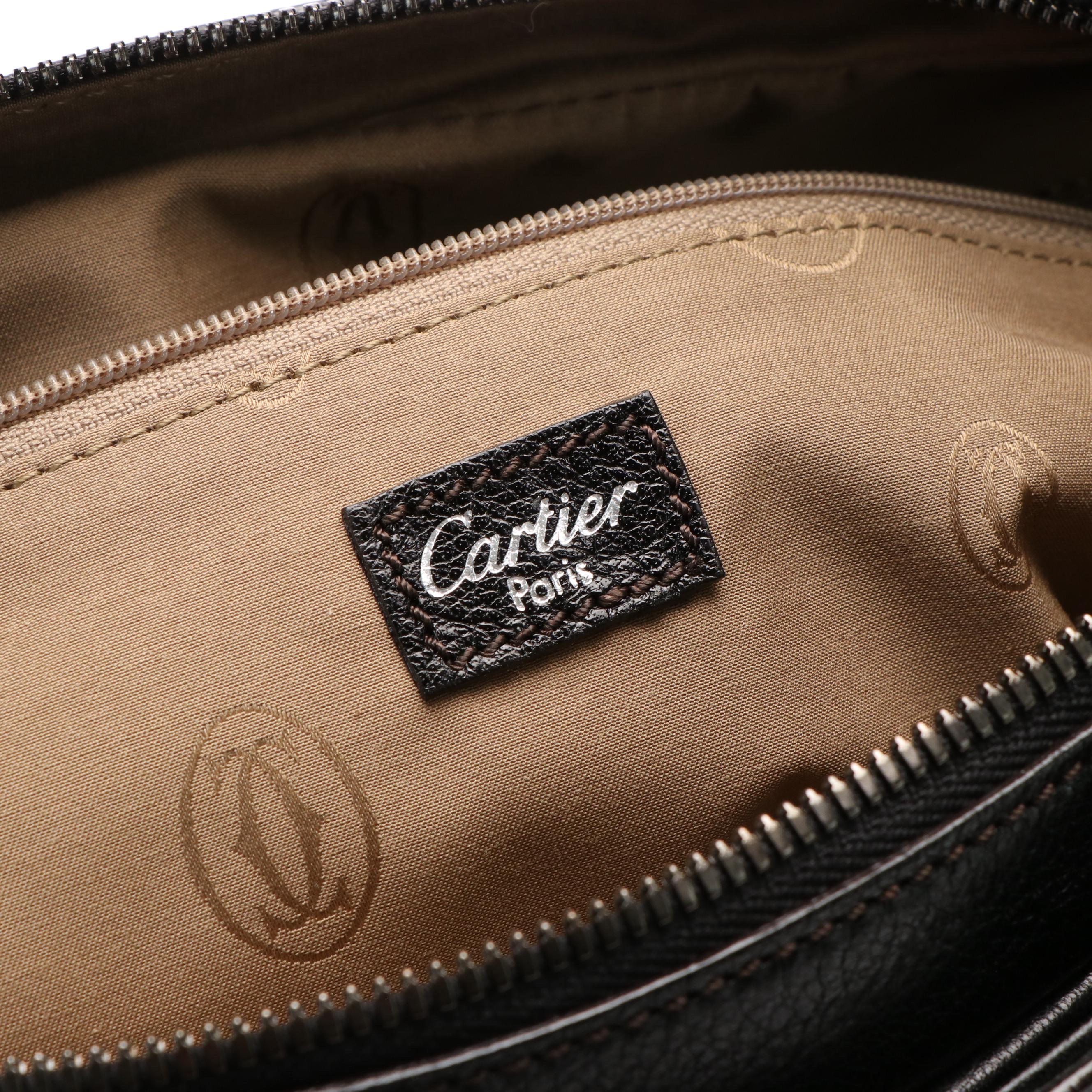 Cartier Marcello de Cartier Large 2-Way Shoulder Bag in Black Grained ...