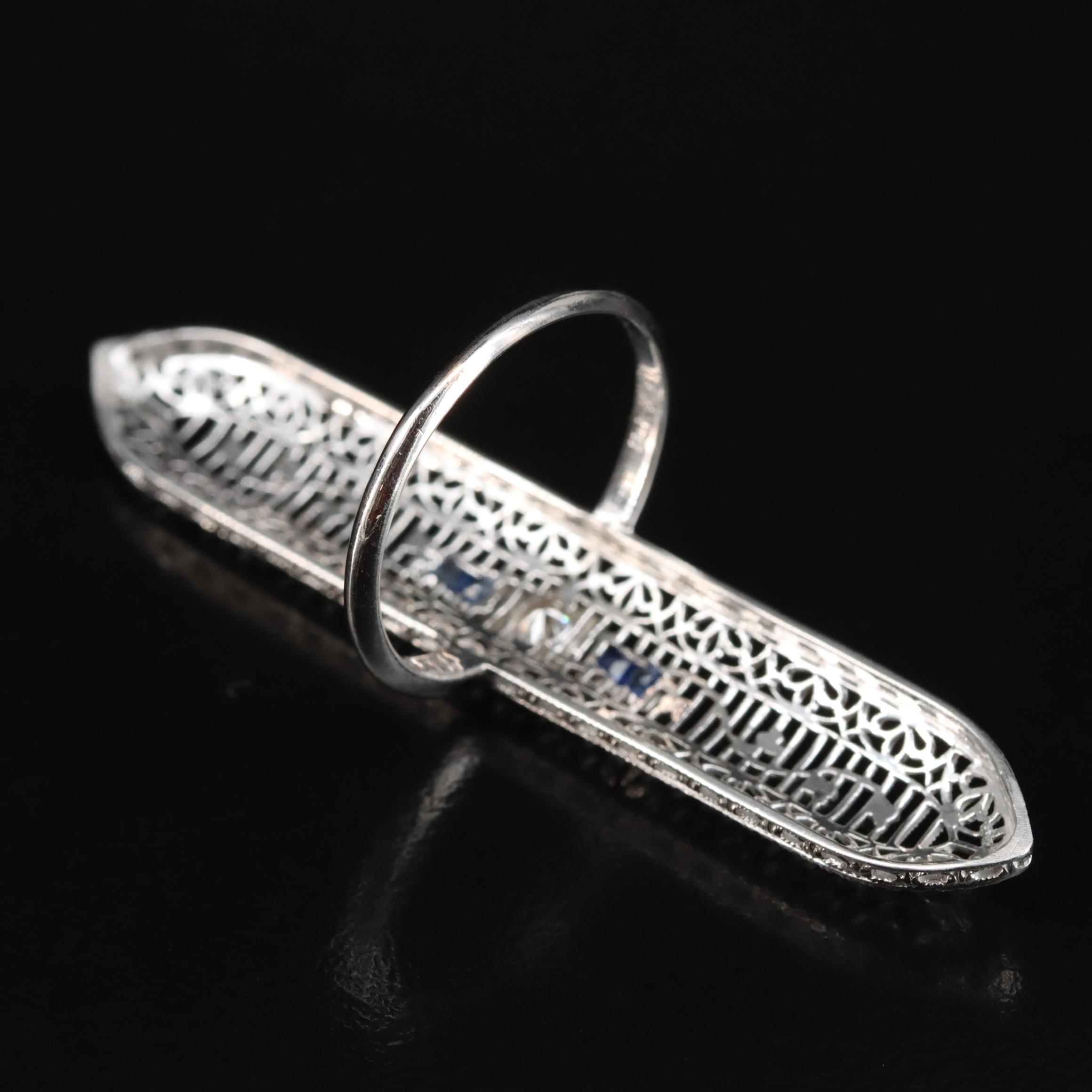 10K and 14K Diamond and Sapphire Pointer Ring | EBTH