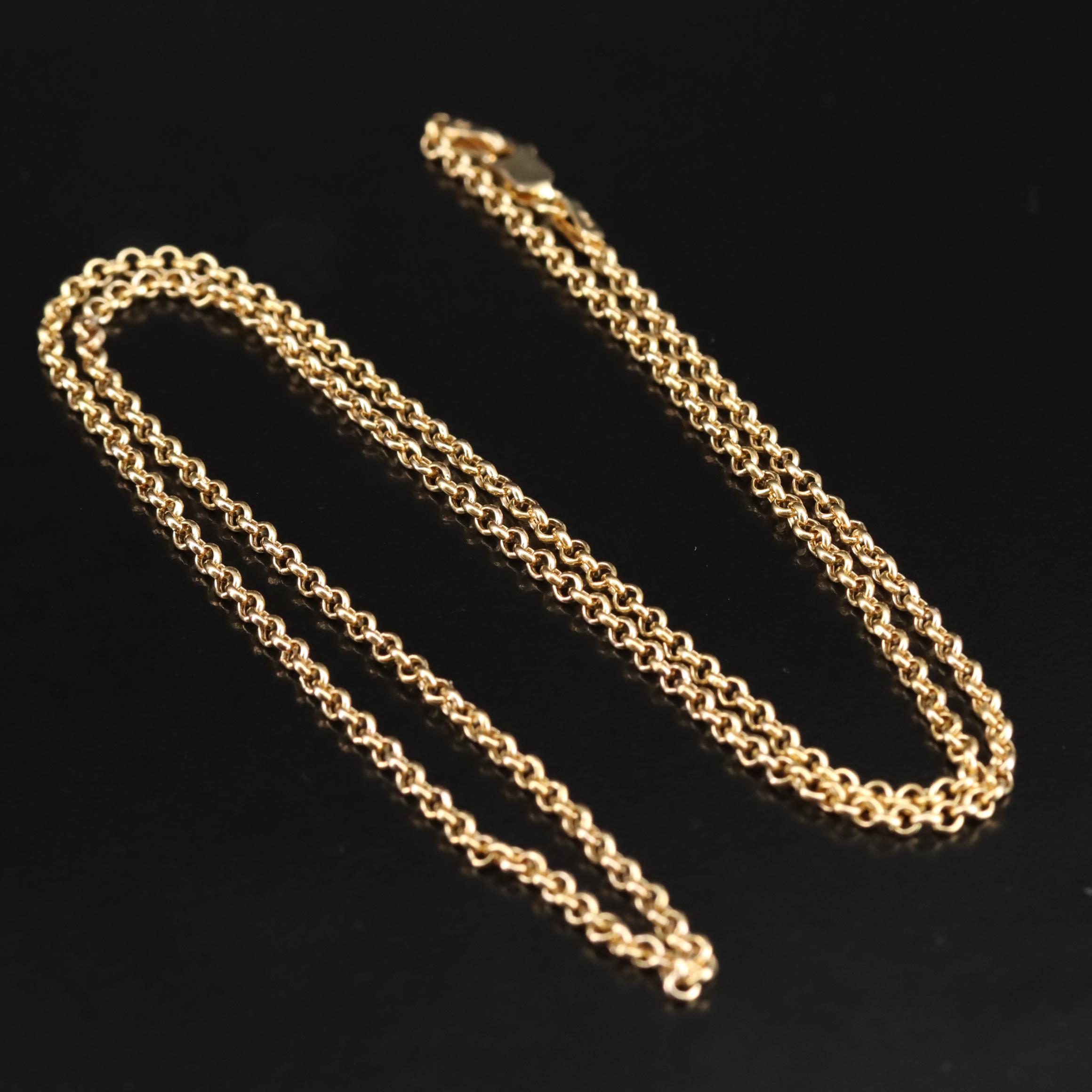 14K Rolo Chain Necklace | EBTH