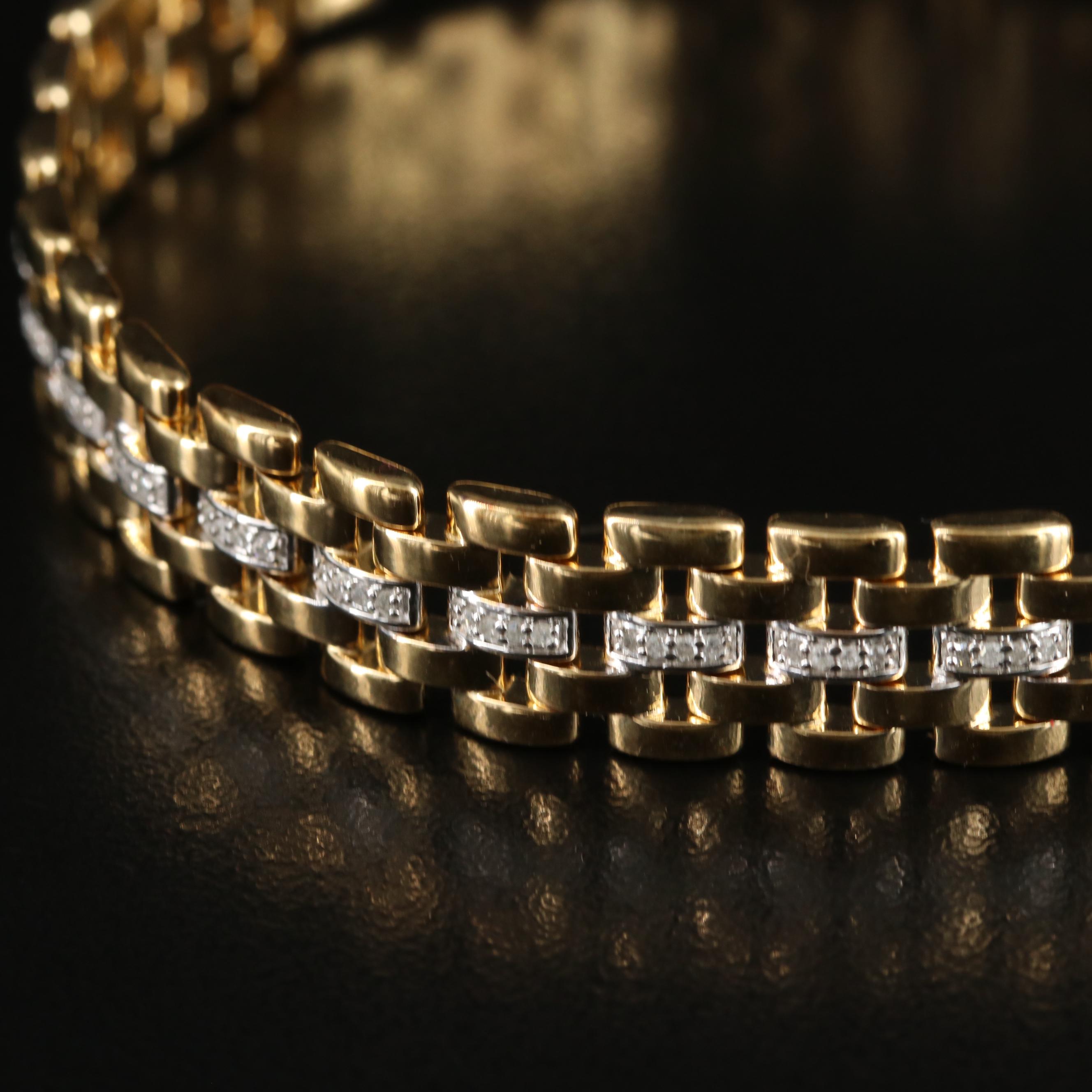 Sterling 0.45 CTW Diamond Panther Link Bracelet | EBTH