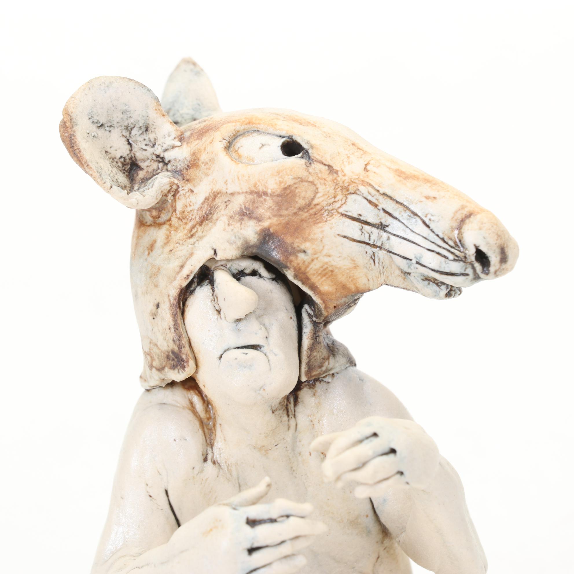 Aggie Zed Ceramic Sculpture "Rat Costume Man" | EBTH