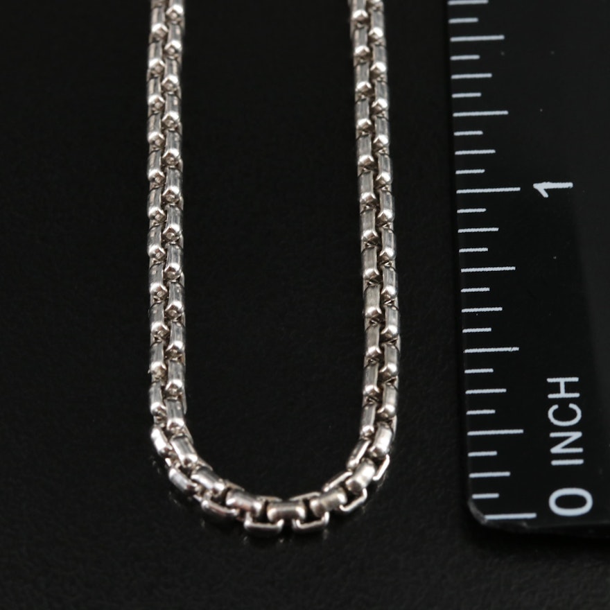 EFFY Sterling Box Chain Necklace | EBTH EFFY Sterling Box Chain Necklace | EBTH