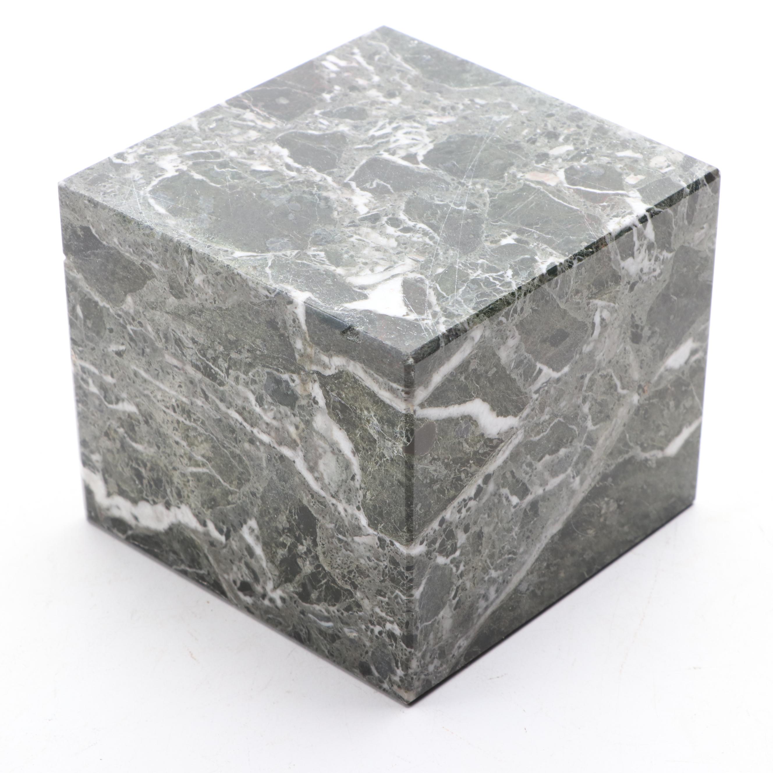 Red Marble Obelisks with Green and Grey Marble Cubes | EBTH