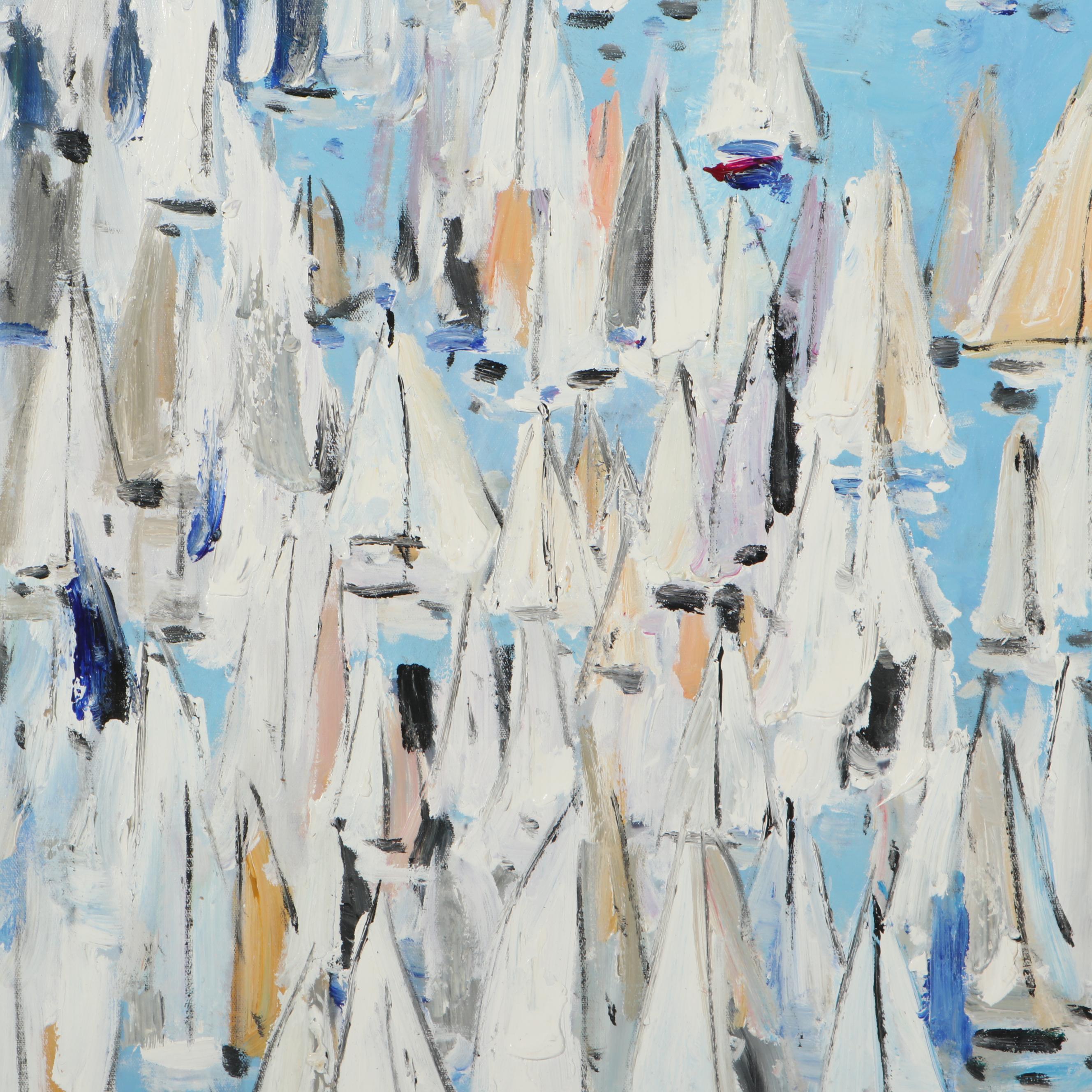 Bing Abstract Oil Painting of Sailboats, 21st Century | EBTH