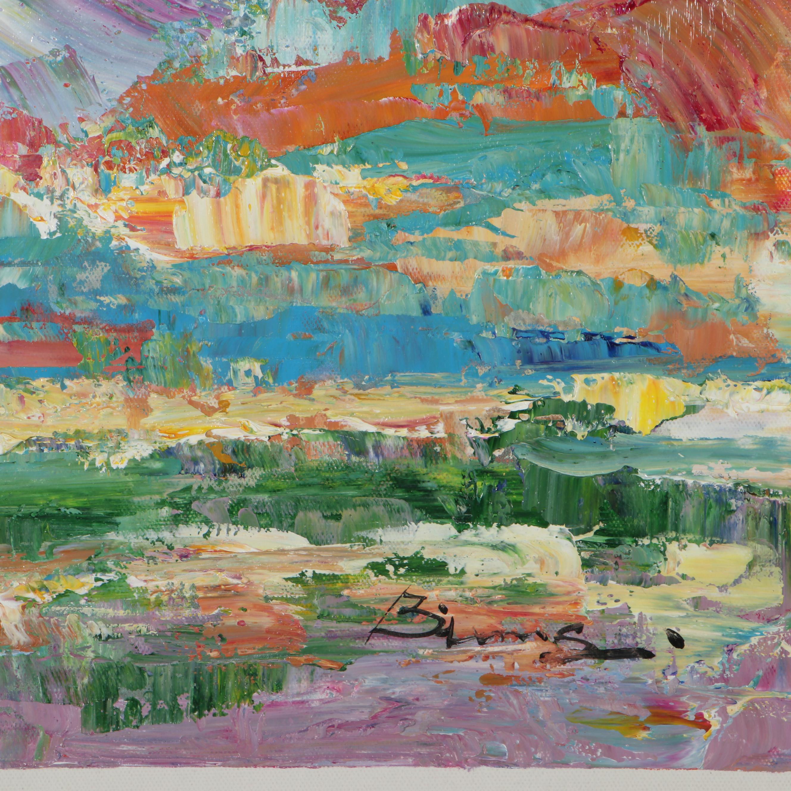 Bing Abstract Landscape Oil Painting, 21st Century | EBTH