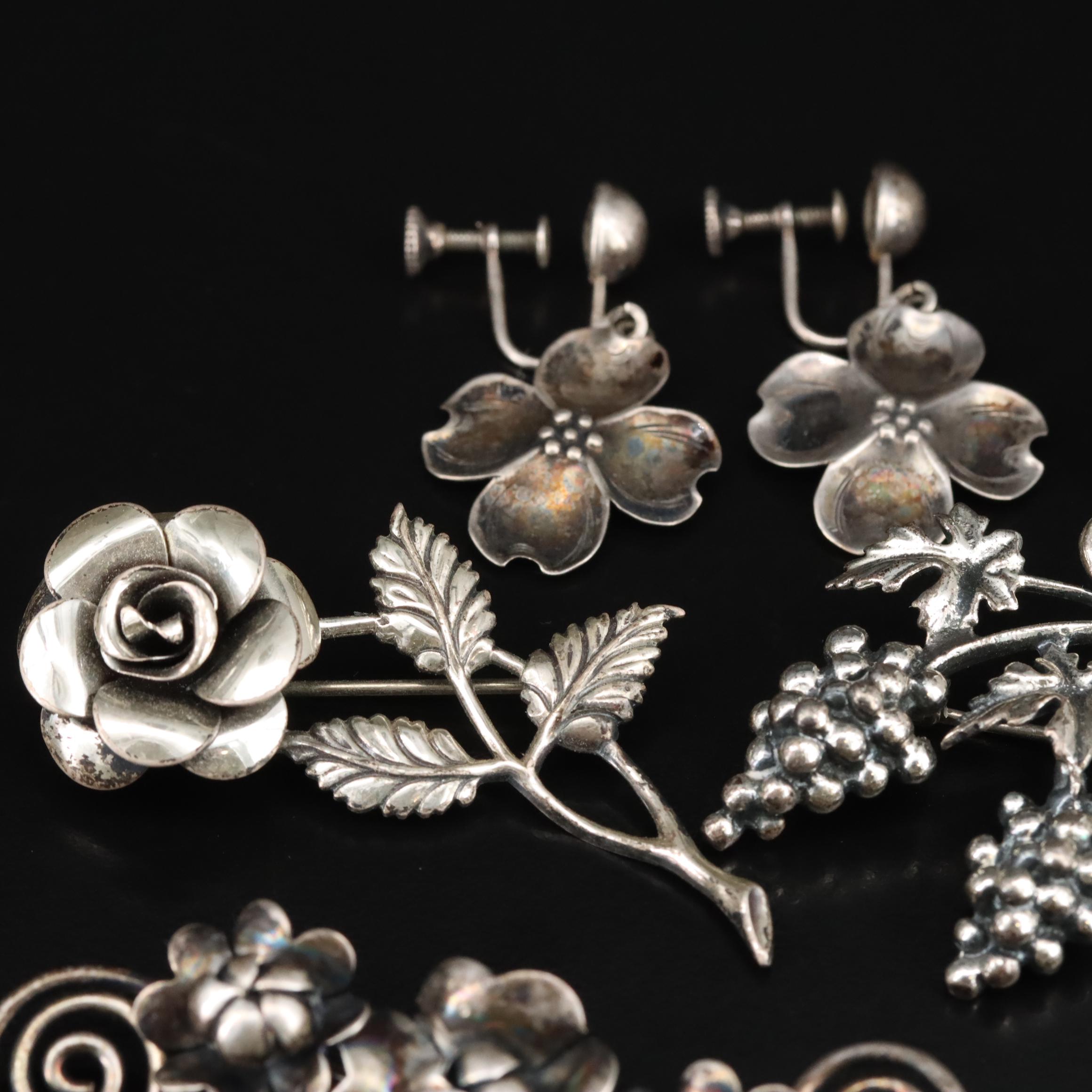 Stuart Nye Featured in Vintage Sterling Floral Jewelry | EBTH