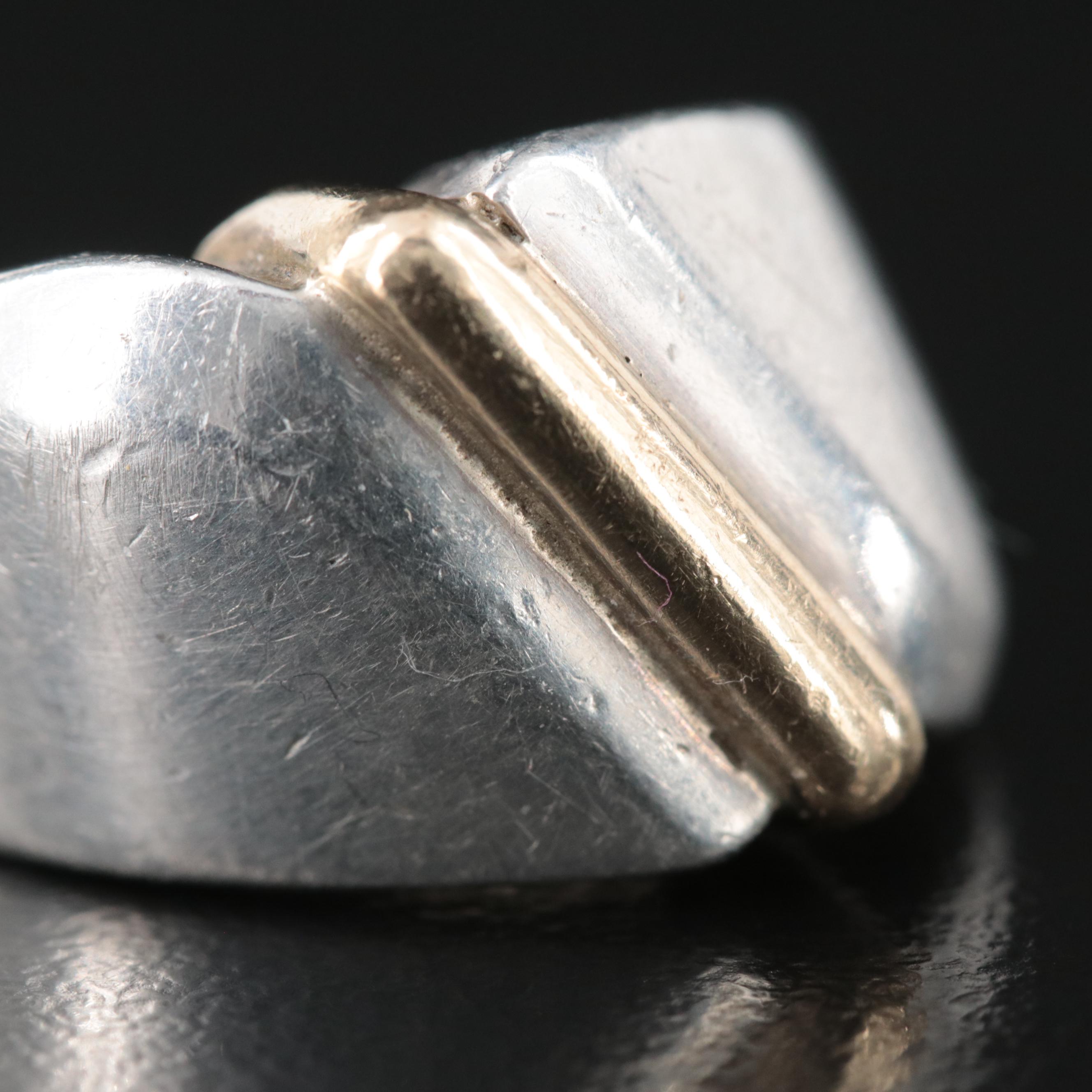 Sterling Tapered Ring with 14K Accent | EBTH