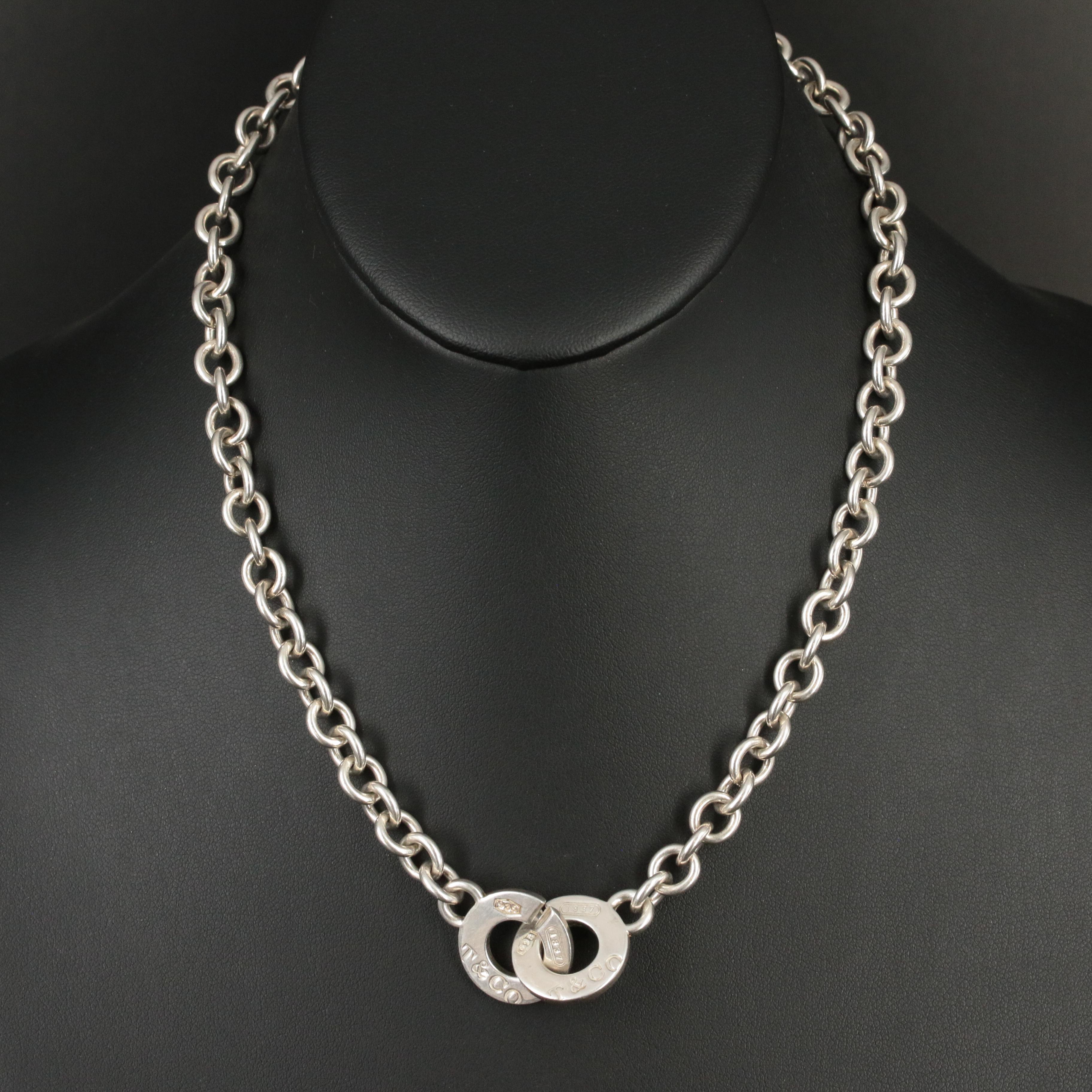 Tiffany & Co. "1837" Sterling Interlocking Circle Clasp Necklace | EBTH
