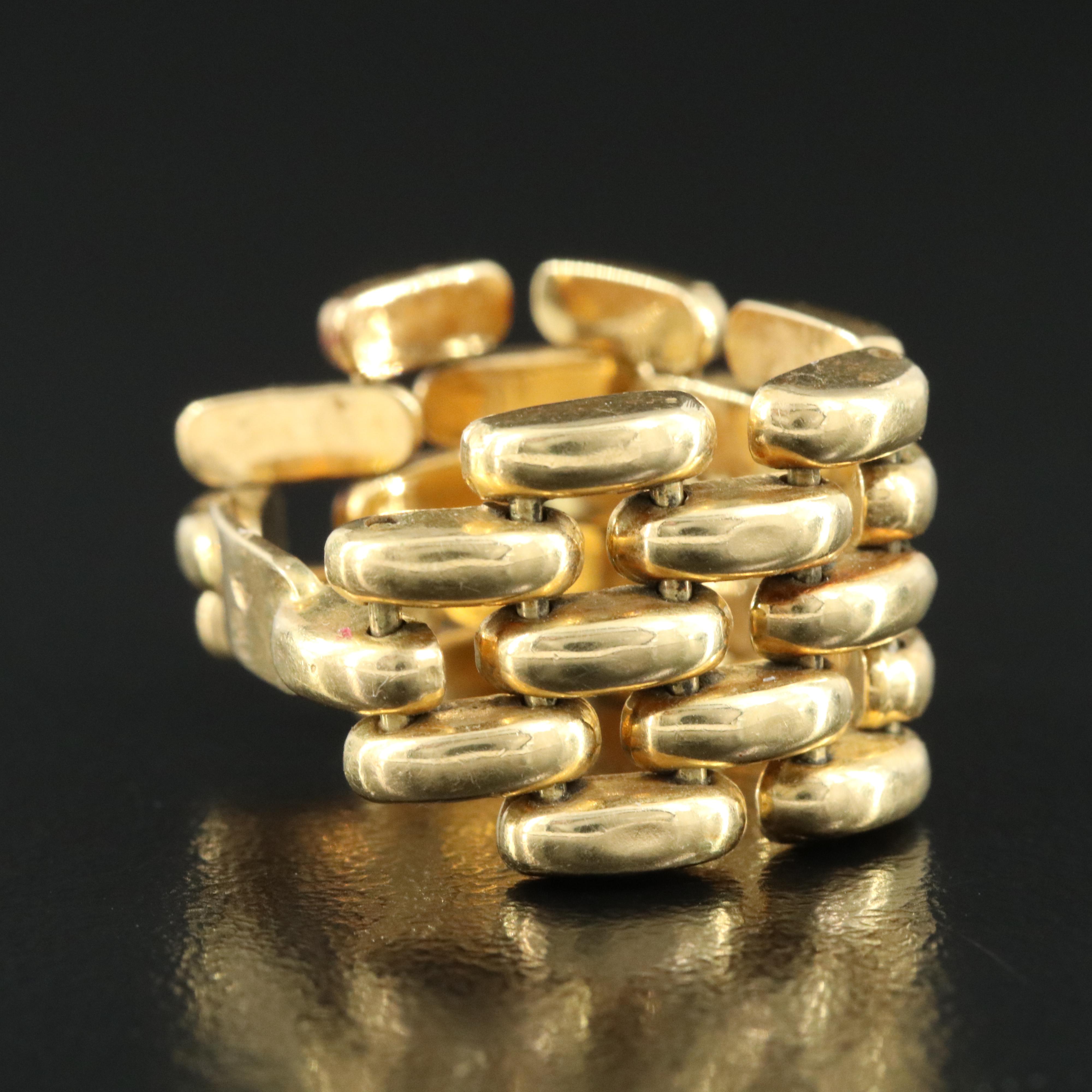 18K Articulated Panther Link Ring | EBTH