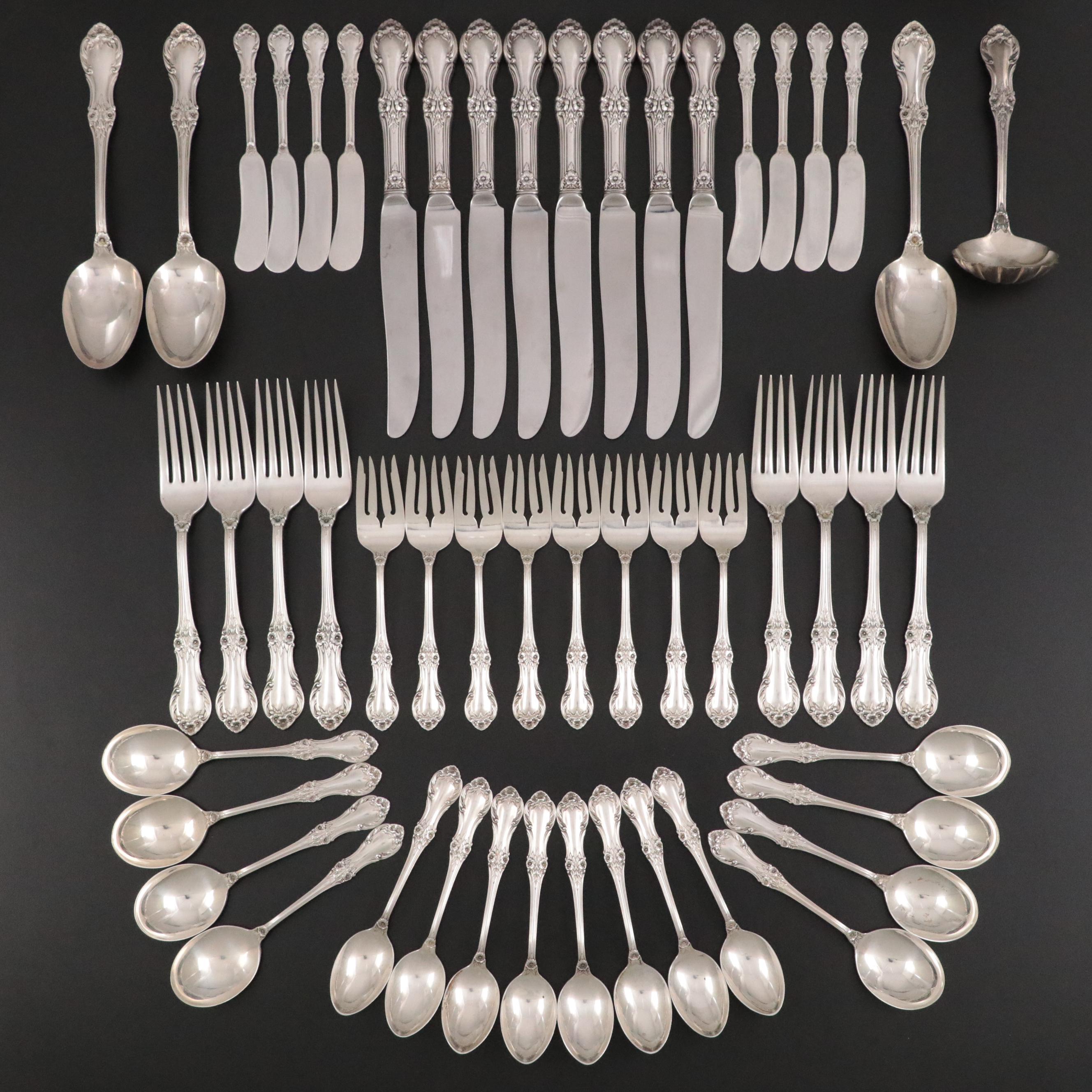 International Silver Co. "Wild Rose" Sterling Silver Flatware Service ...