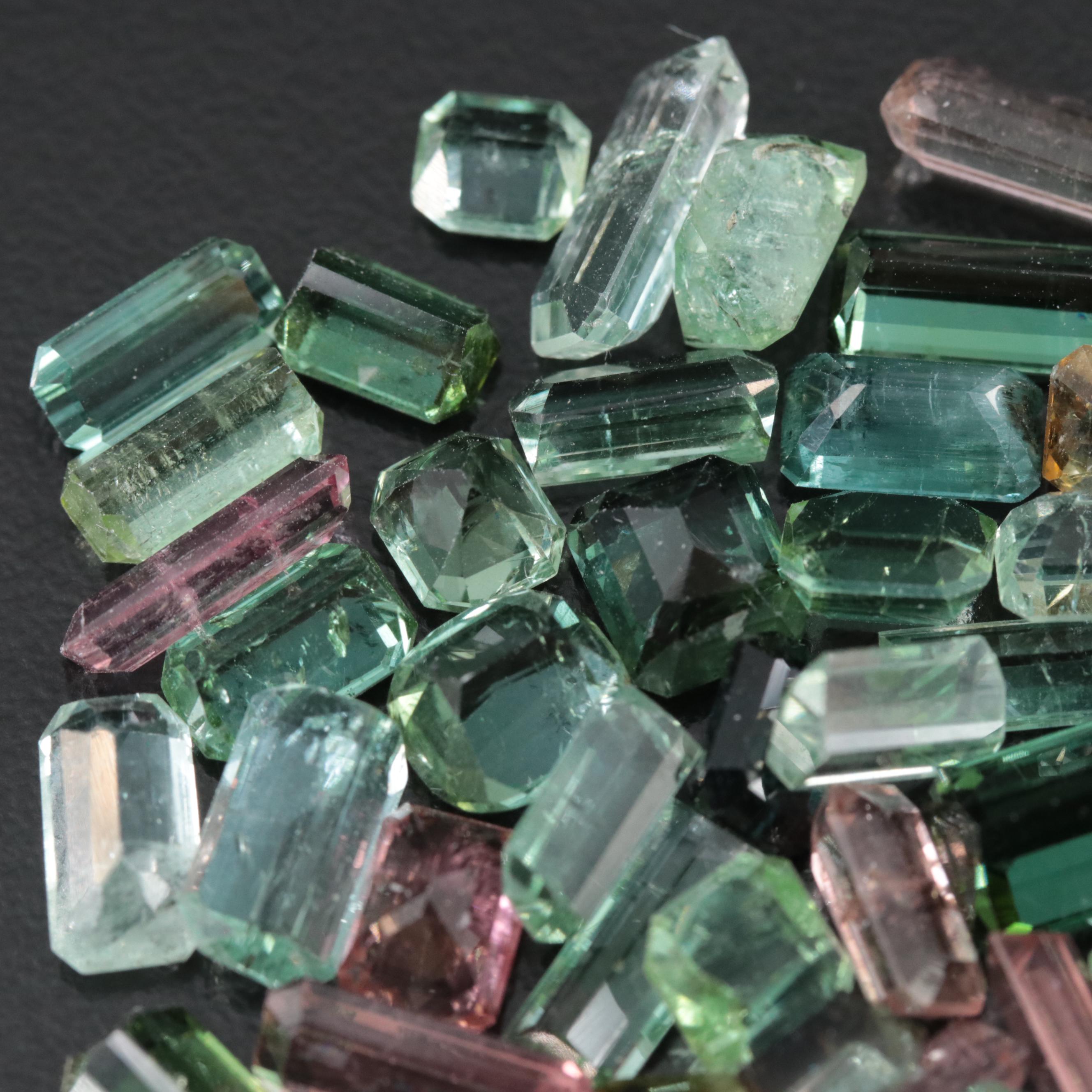Loose 43.33 CTW Tourmaline and Parti-Colored Tourmaline Lot | EBTH